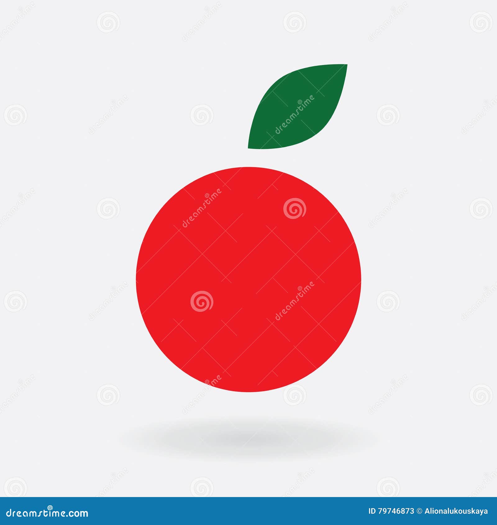 Pictogram Eenvoudige Appel, Rood, Symbool, Stylization Stock ...