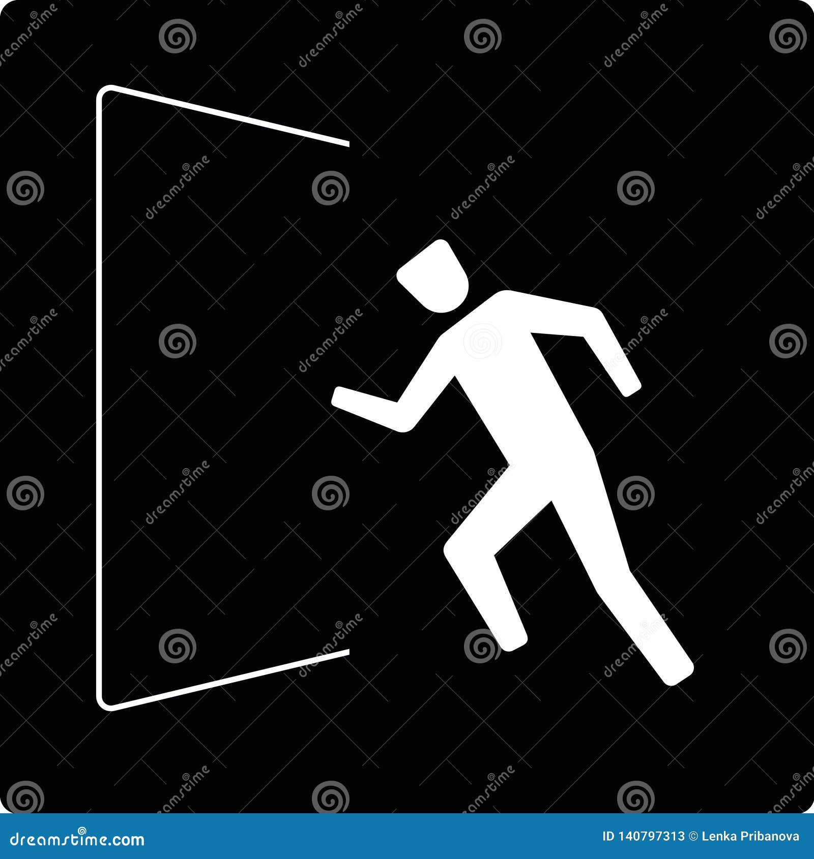 Vector Pictogram Escape, Sign for Evacuation Stock Vector ...
