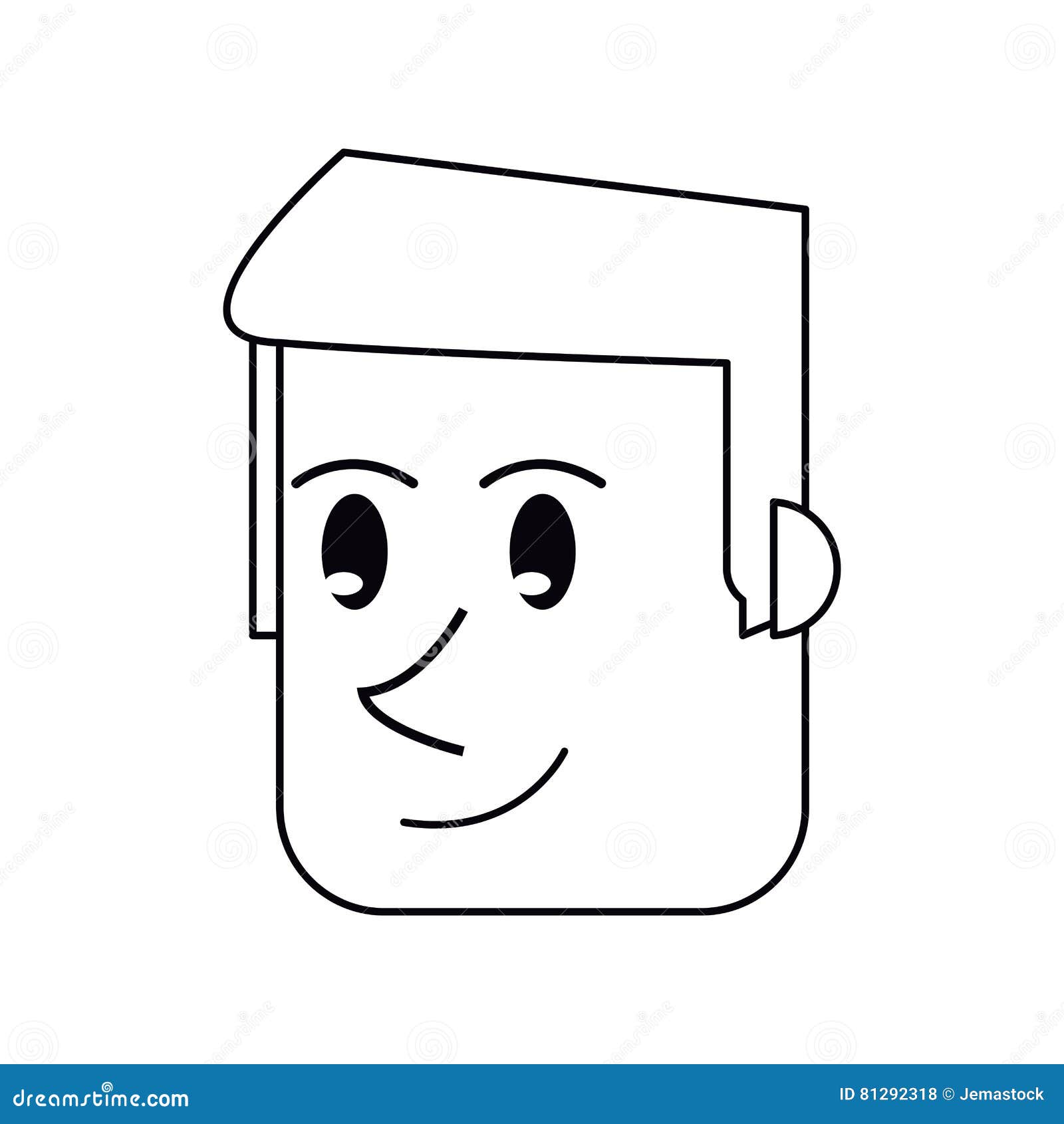 Pictogram Face Man Front Smiling Design Stock Vector - Illustration of ...