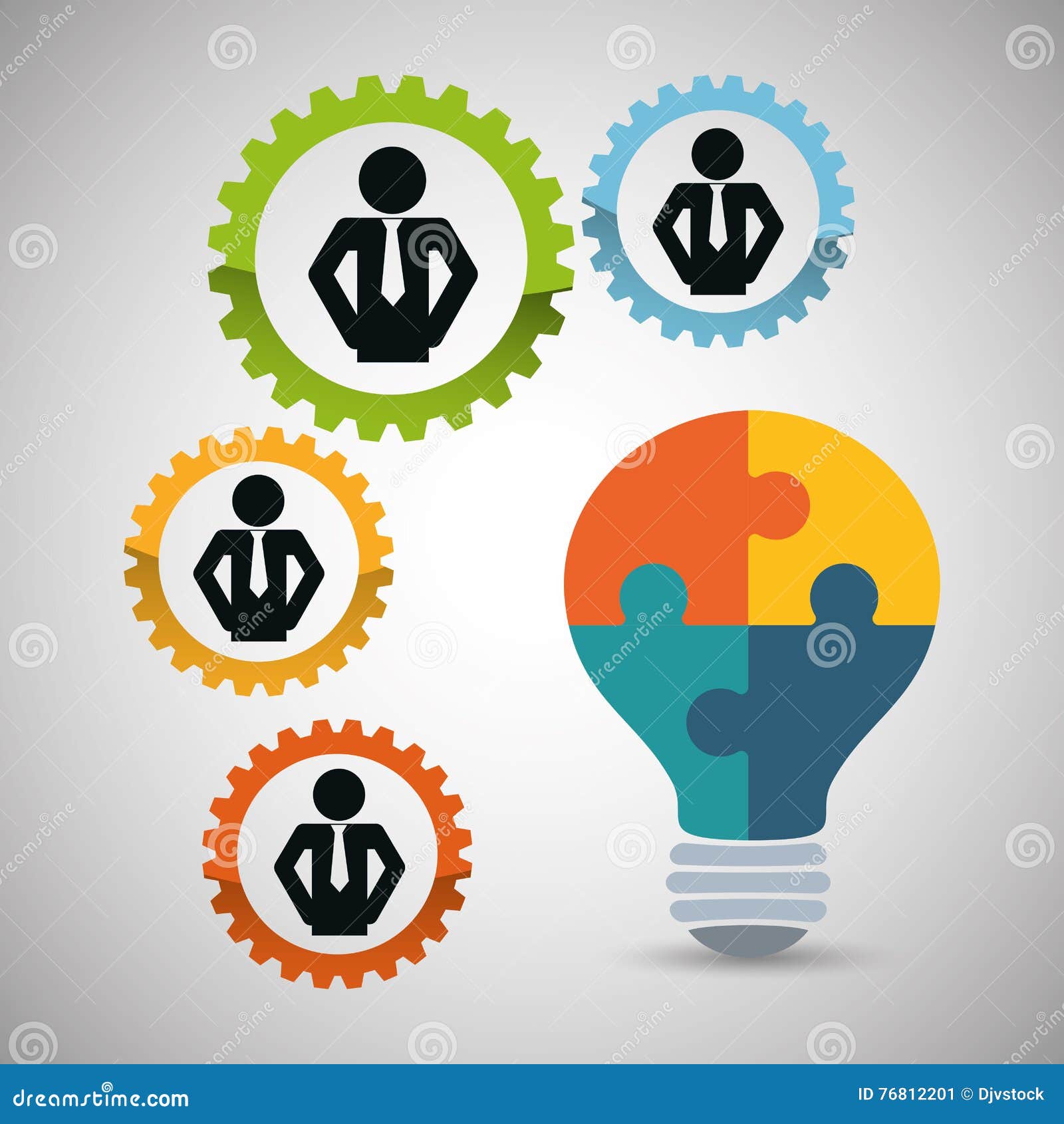 Pictogram Gears Teamwork Support Design Vector Illustration ...