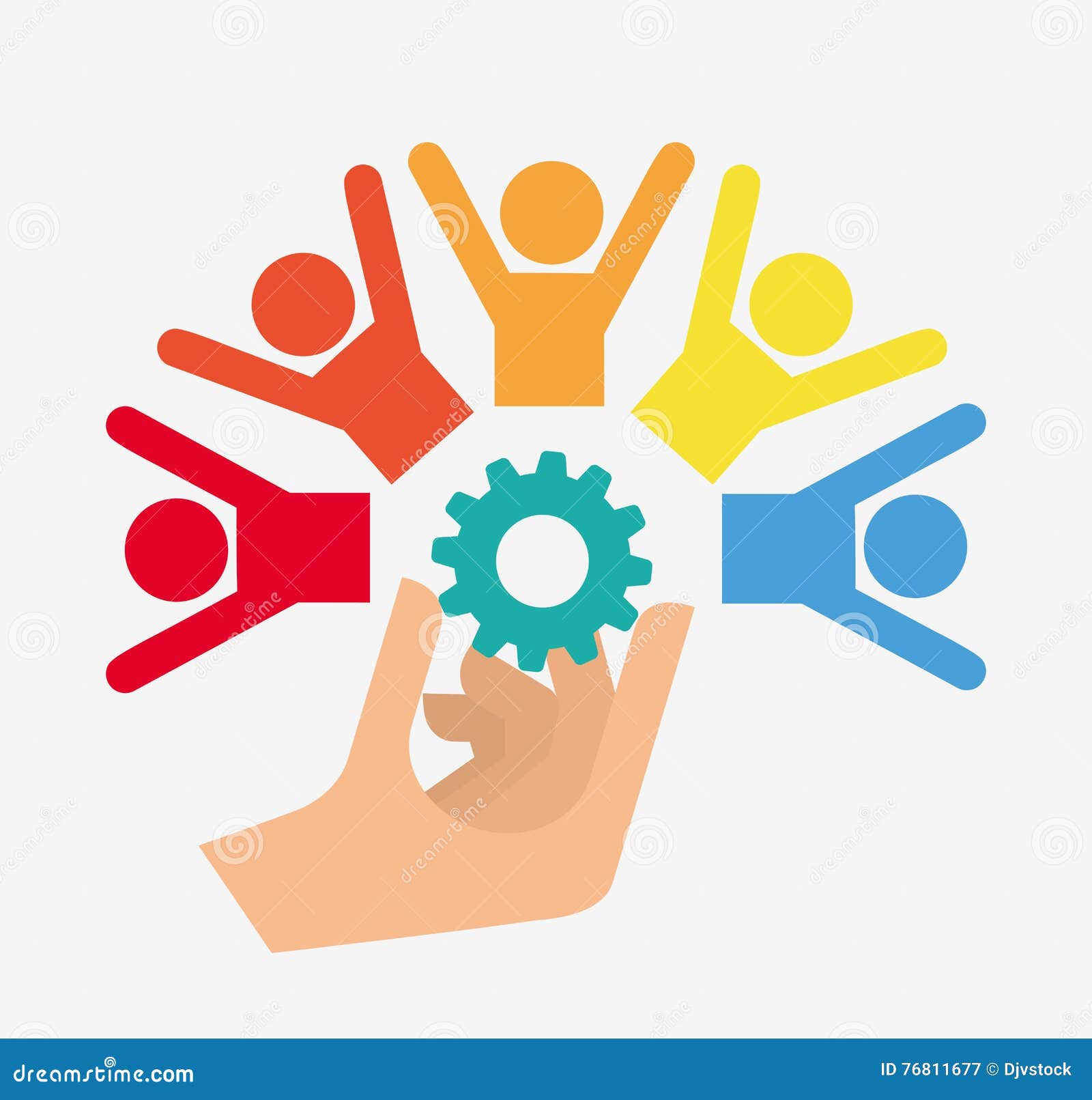 Pictogram Gears Teamwork Support Design Vector Illustration ...