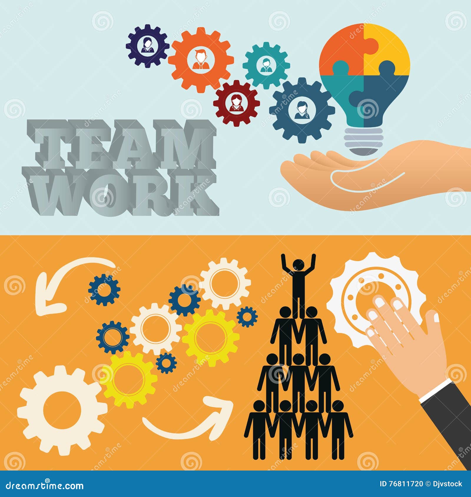 Pictogram Gears Teamwork Support Design Vector Illustration ...