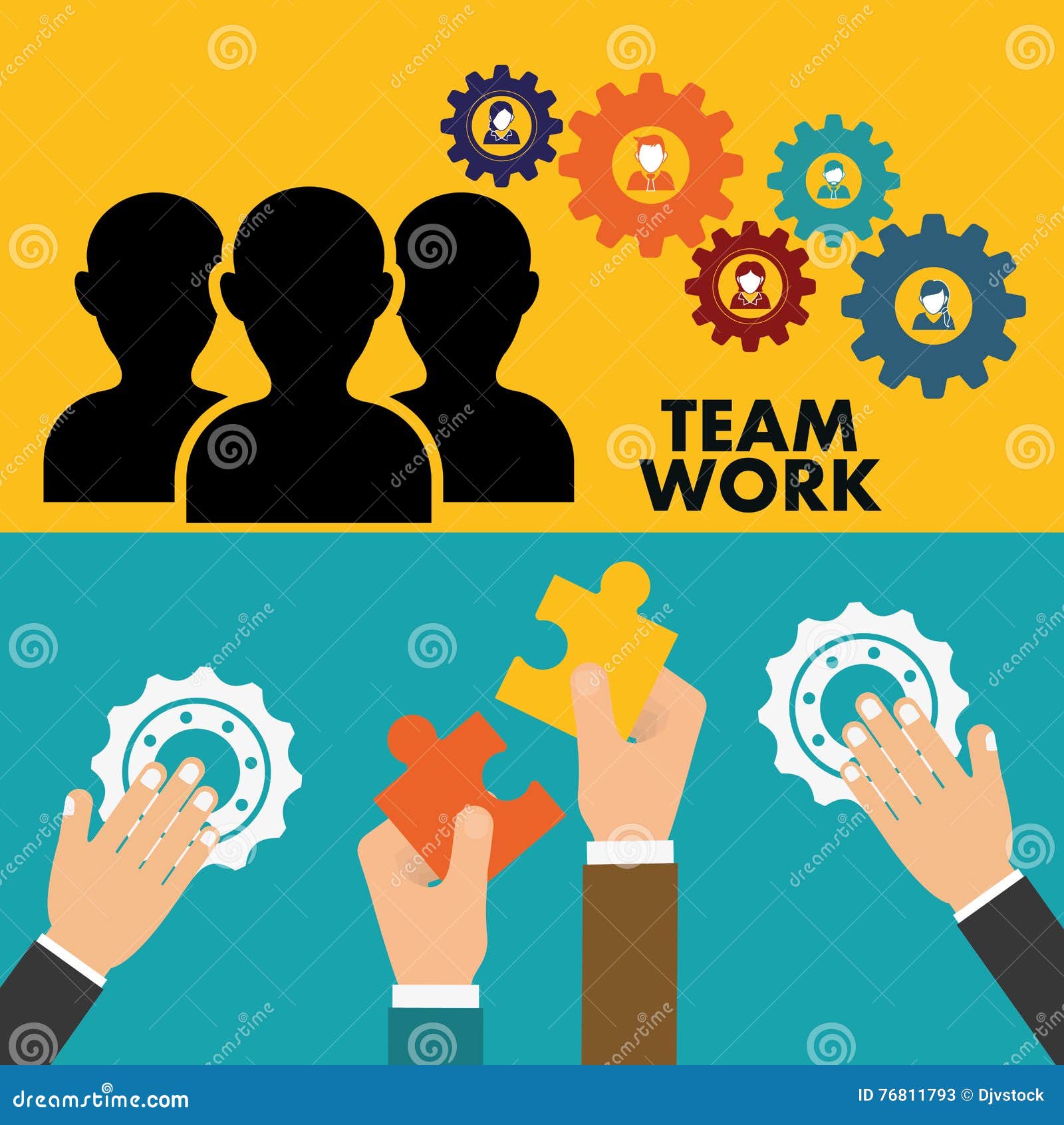 Pictogram Gears Teamwork Support Design Vector Illustration ...