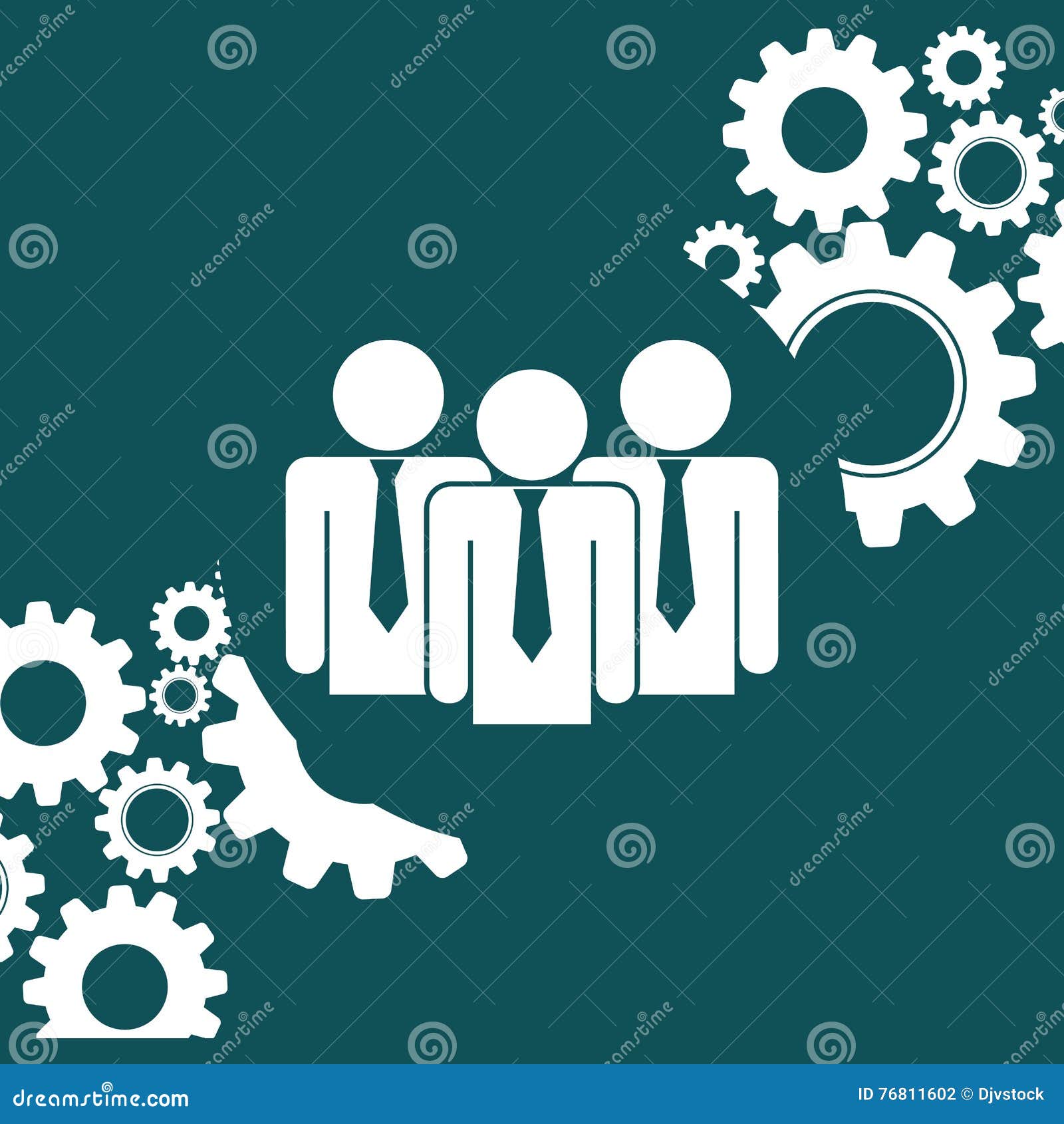 Pictogram Gears Teamwork Support Design Stock Vector - Illustration of ...