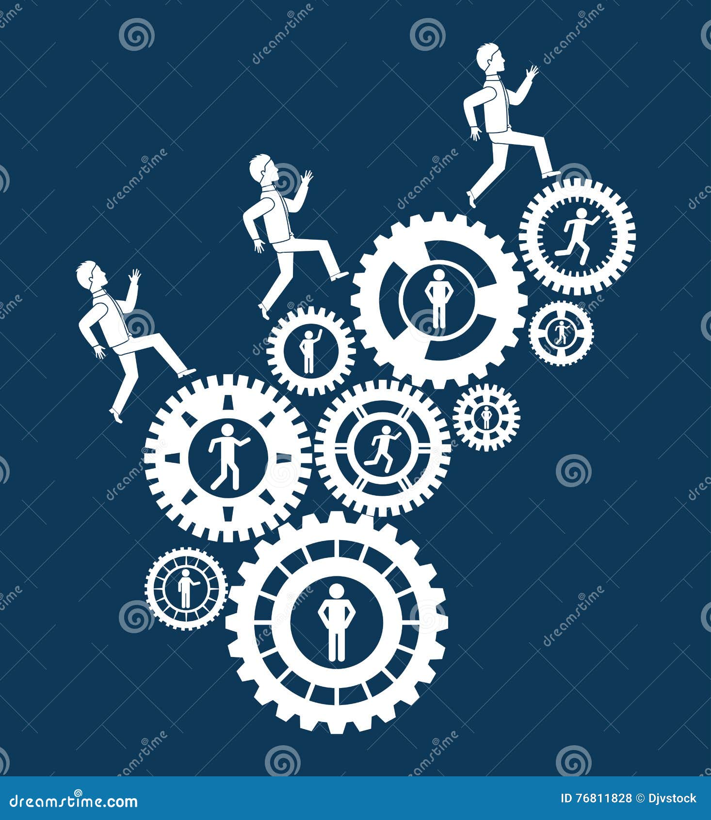Pictogram Gears Teamwork Support Design Stock Vector - Illustration of ...