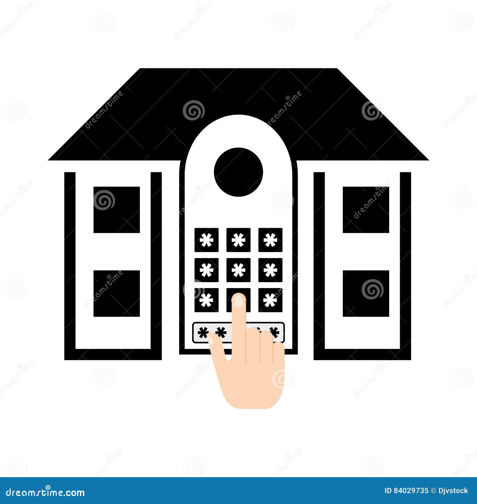 Pictogram Home Security Protected System Royalty-Free Cartoon ...