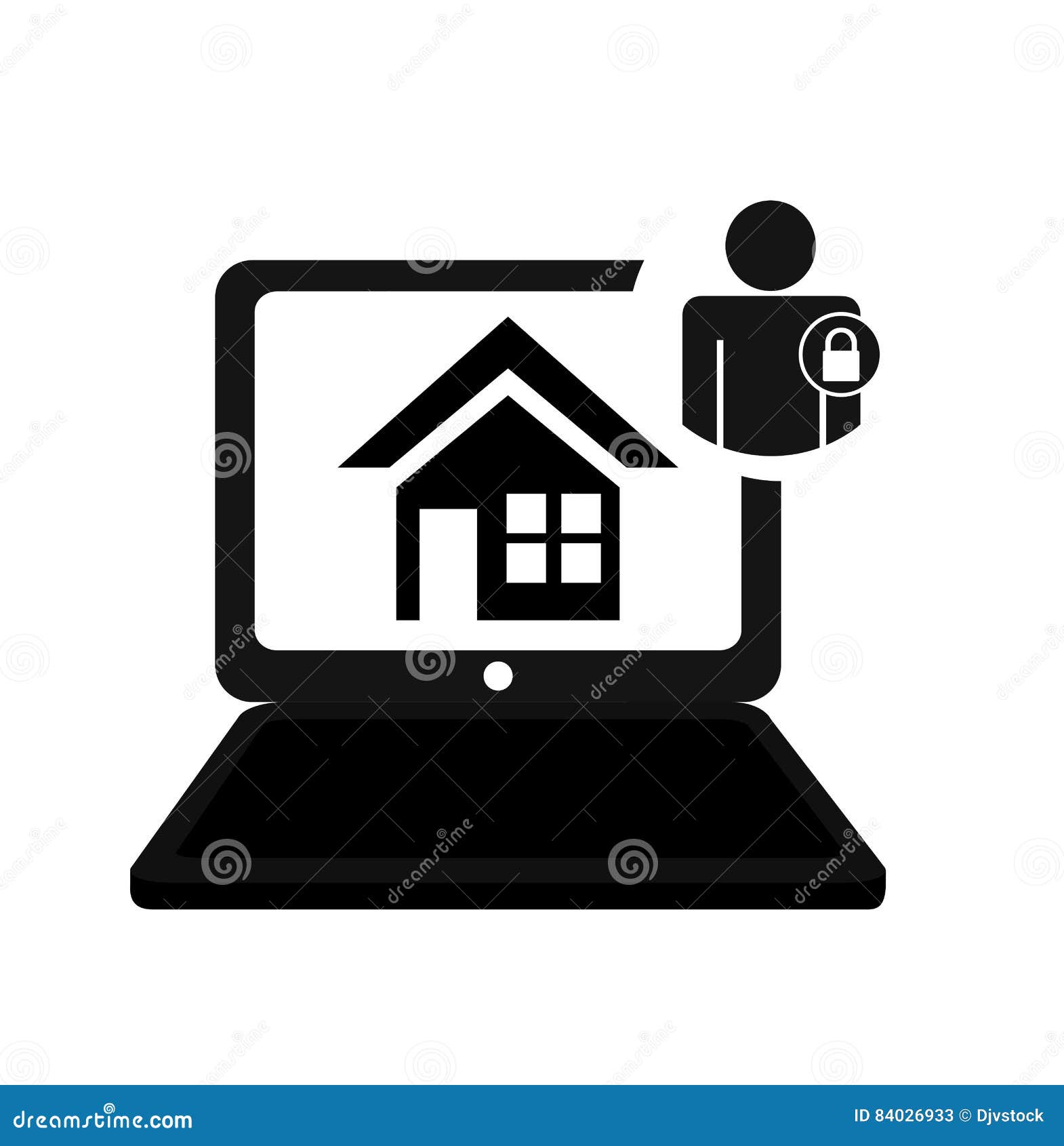 Pictogram Home Security Protected System Royalty-Free Cartoon ...