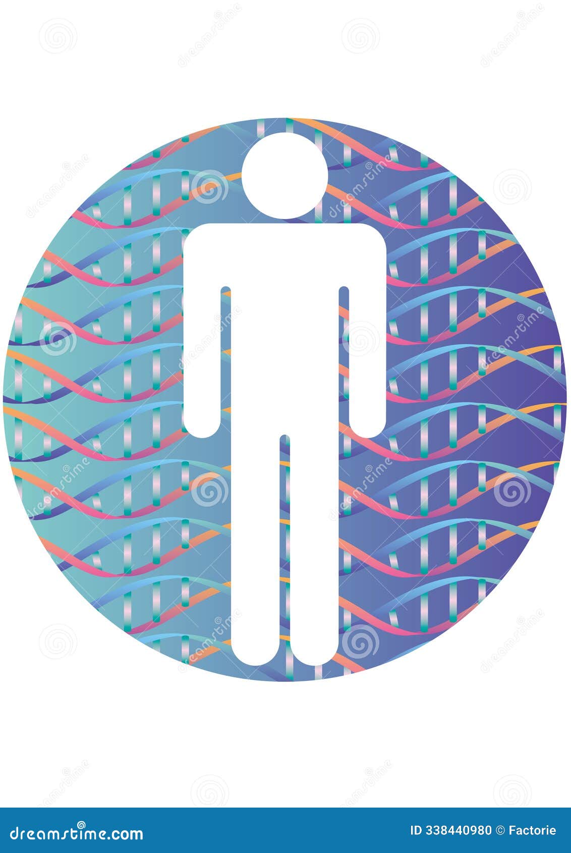 Pictogram Human Body Silhouette and Double Helix Structure Pattern ...