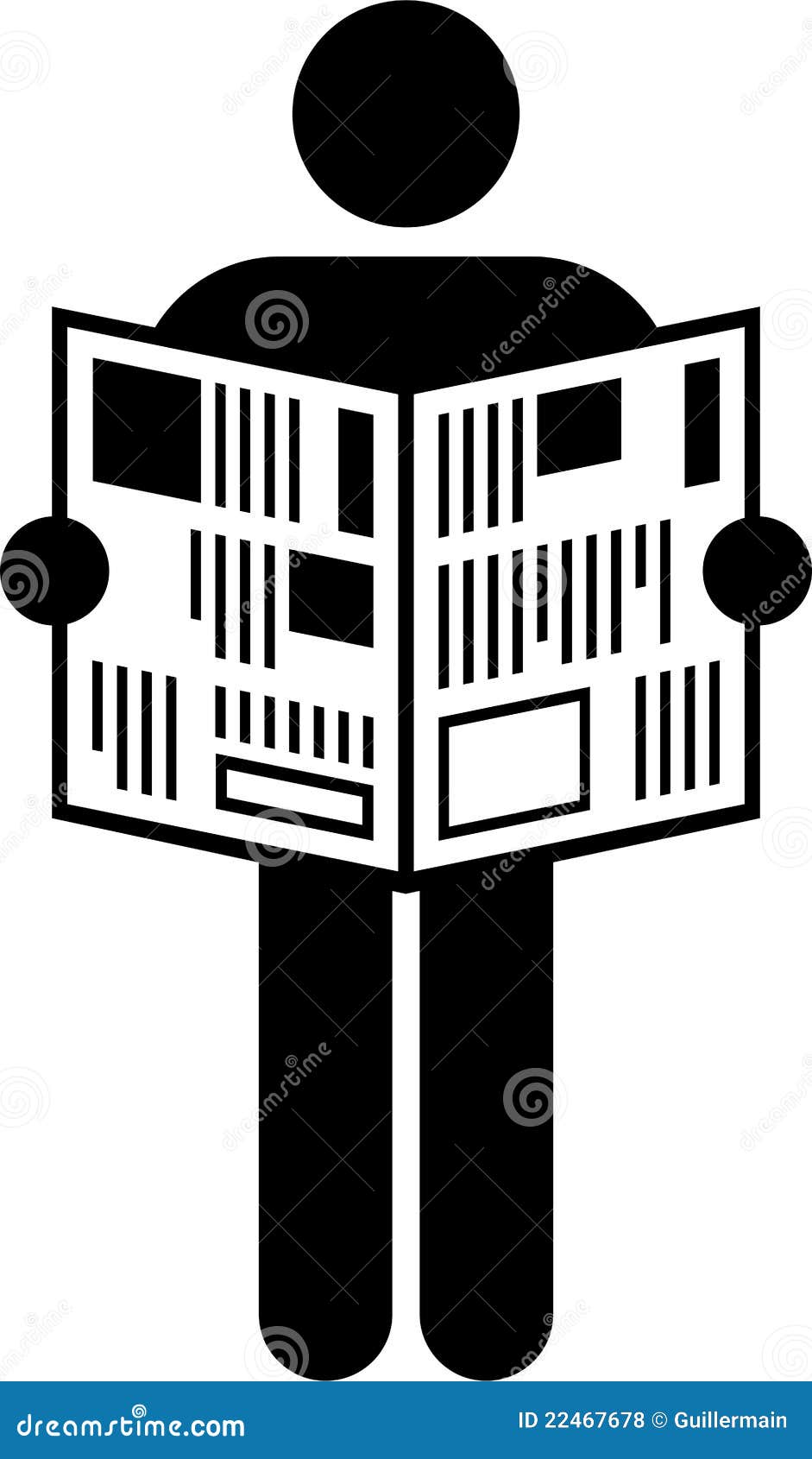 Pictogram of a Man Reading the Newspaper Stock Vector - Illustration of ...