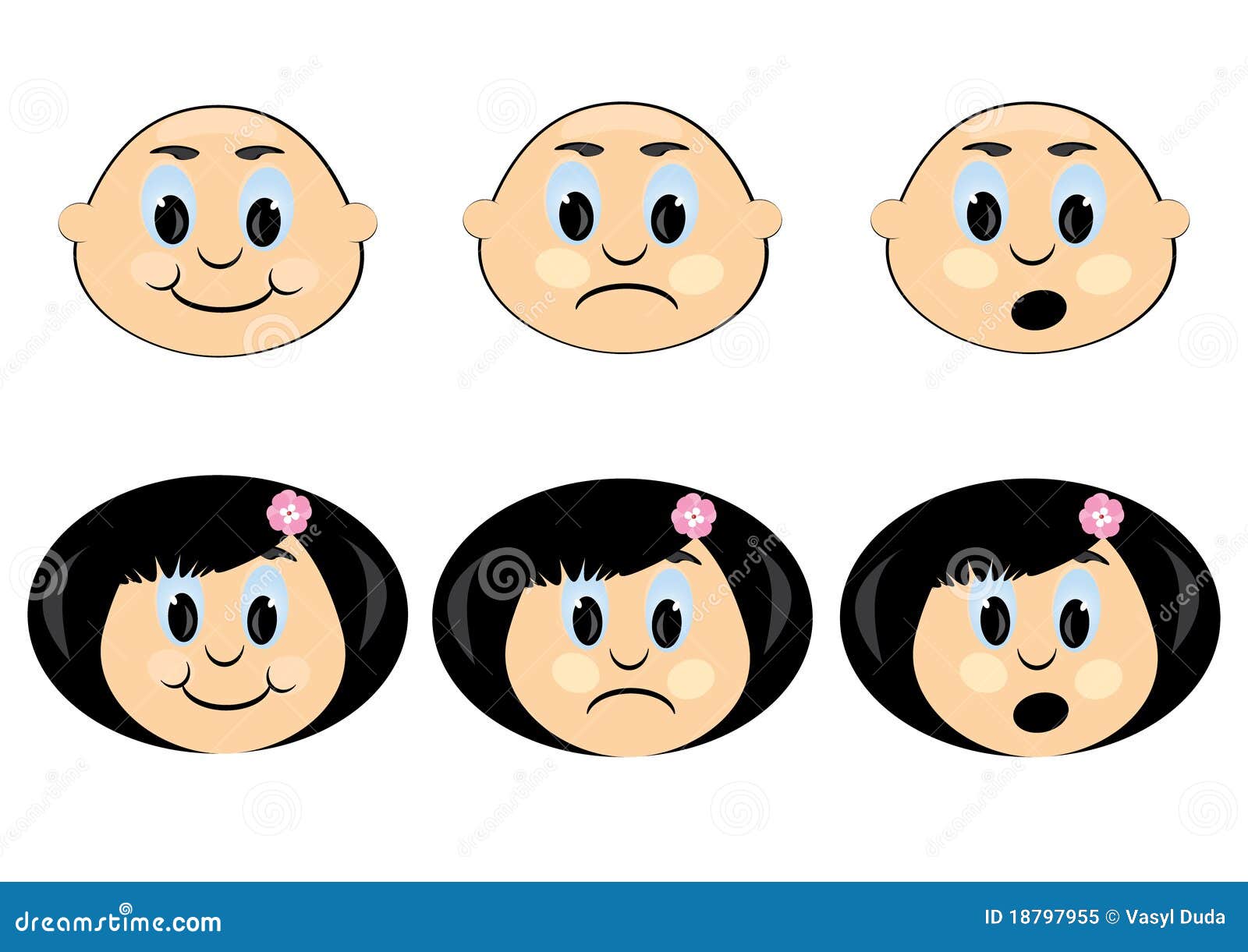 Pictogram Met Emoties Van Kinderen. Vector Illustratie - Illustration ...