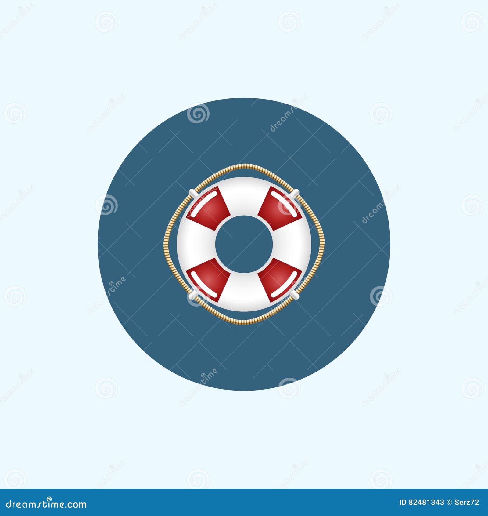 Pictogram Met Gekleurde Reddingsboei, Vectorillustratie Vector ...