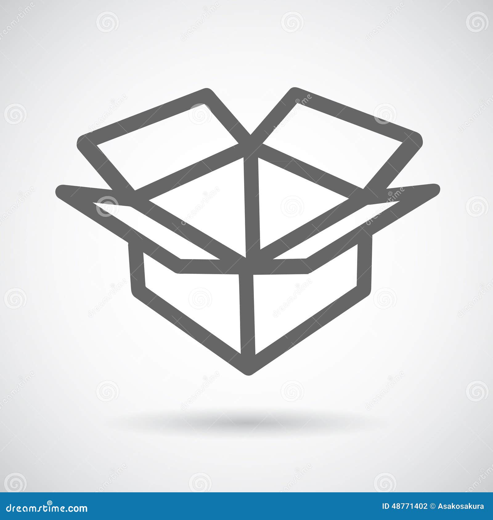 Pictogram open doos vector illustratie. Illustration of cadeau - 48771402