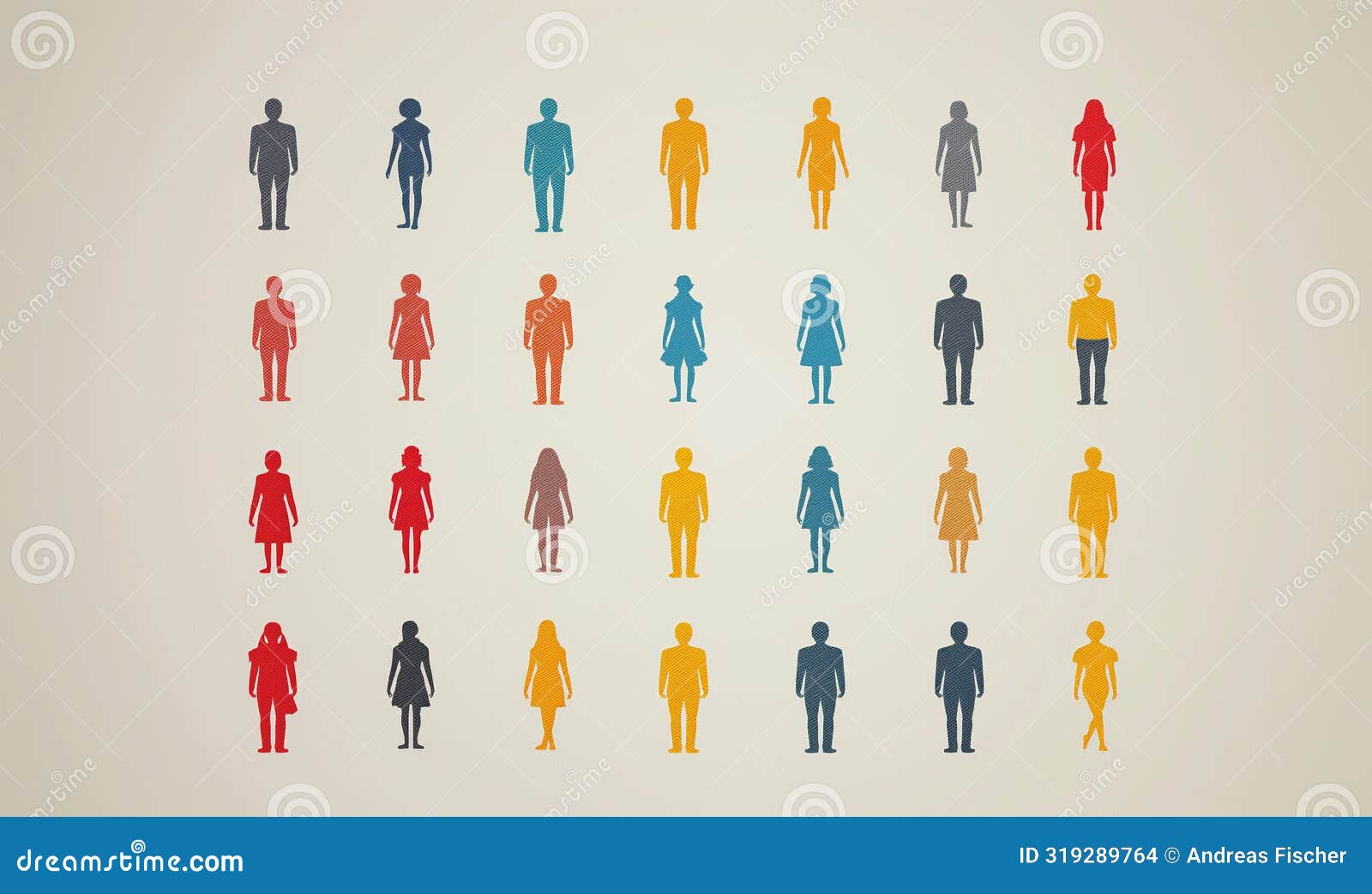 Pictogram of People in Color on a White Background. Stock Illustration ...