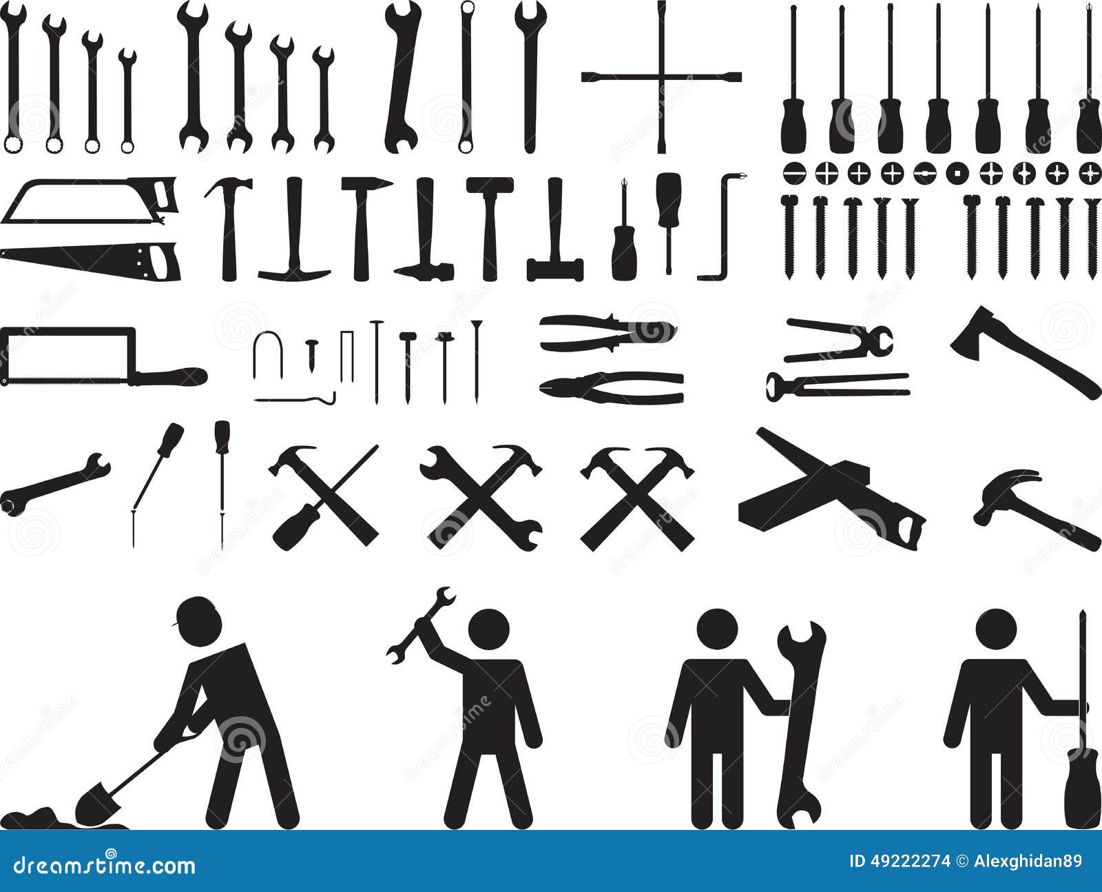 Pictogram People With Tools Stock Vector - Illustration of people, wood ...