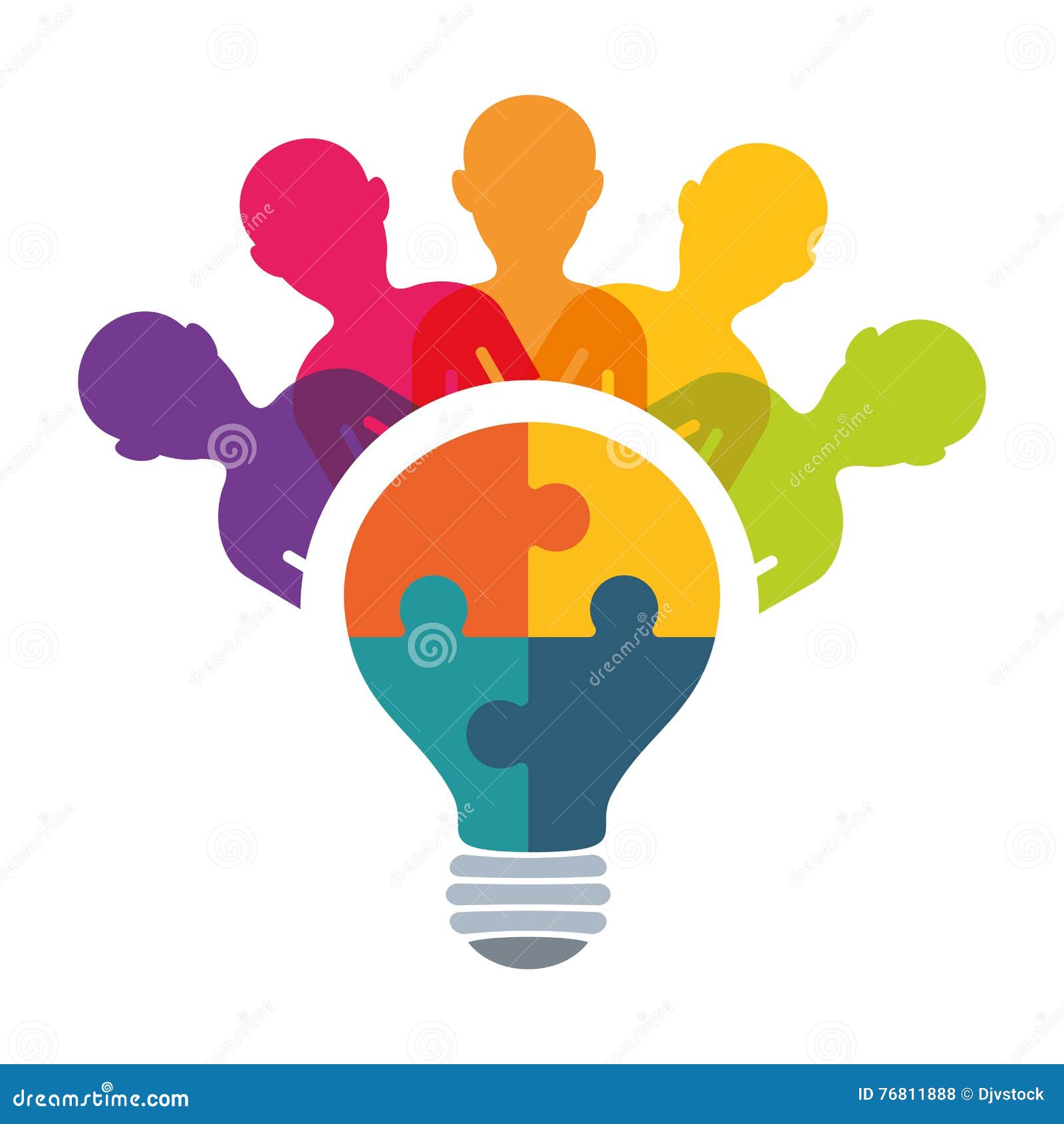 Pictogram Puzzle Teamwork Support Design Stock Vector - Illustration of ...