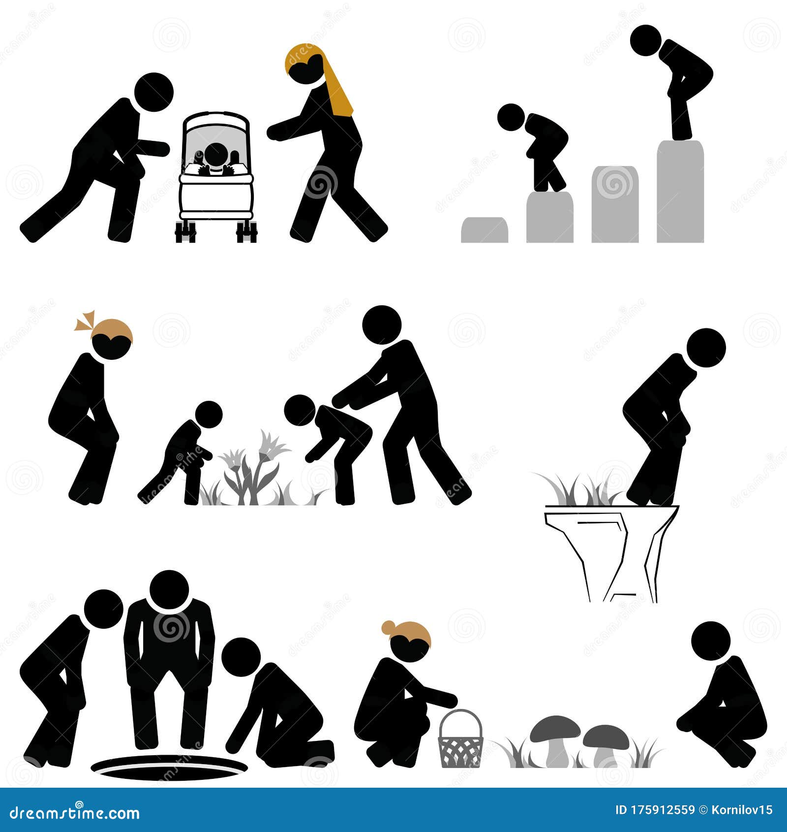 Pictogram Scene Of Shark Swimming Dangerously Close To Unaware S Vector ...