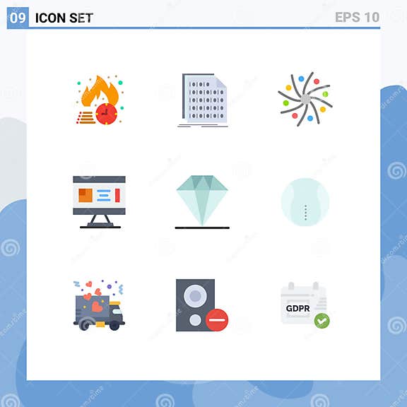 Pictogram Set of 9 Simple Flat Colors of Construction, Architecture ...