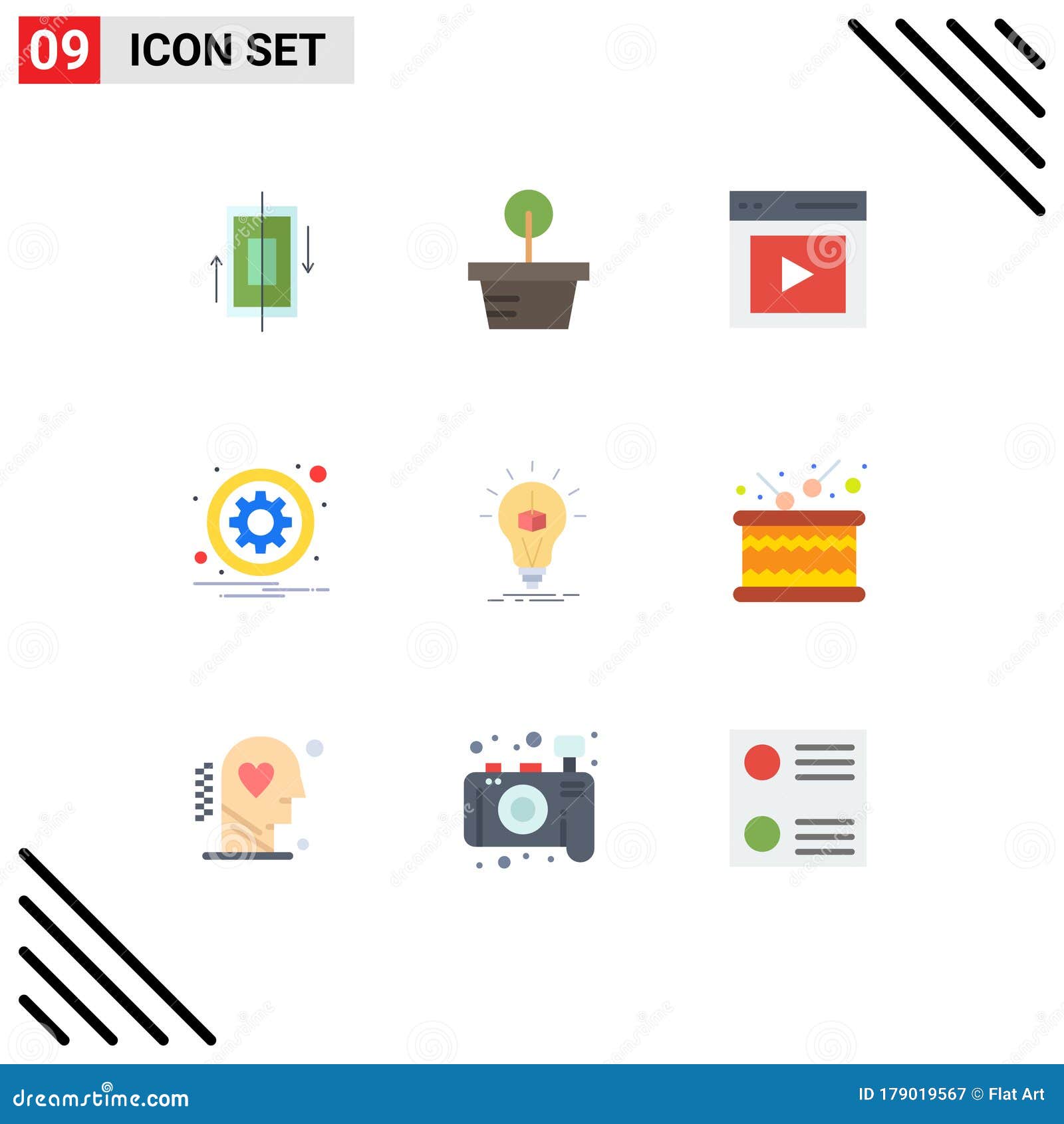 Pictogram Set of 9 Simple Flat Colors of Options, Sign, Communication ...
