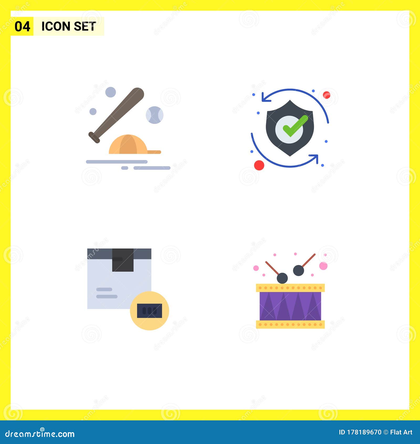 Pictogram Set of 4 Simple Flat Icons of Baseball, Solution, Cap, Safety ...