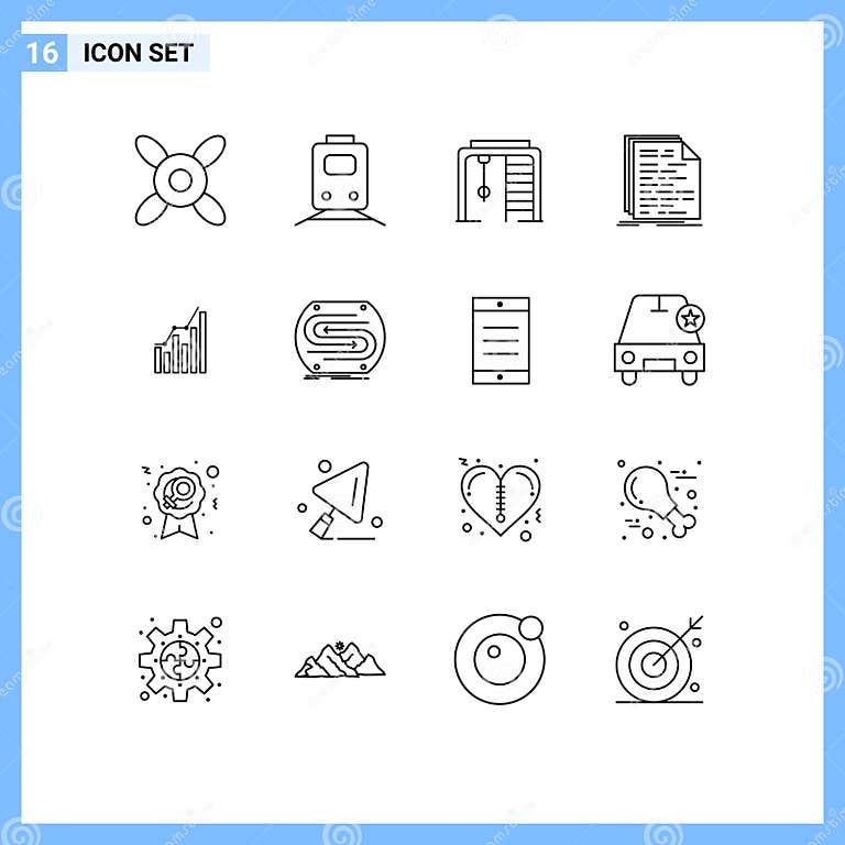 Stock Vector Icon Pack of 16 Line Signs and Symbols for Analytics ...