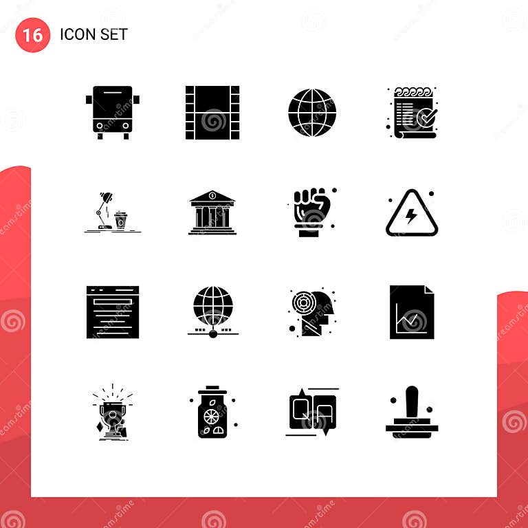 16 Creative Icons Modern Signs and Symbols of Design, Ok, Global, Mark ...