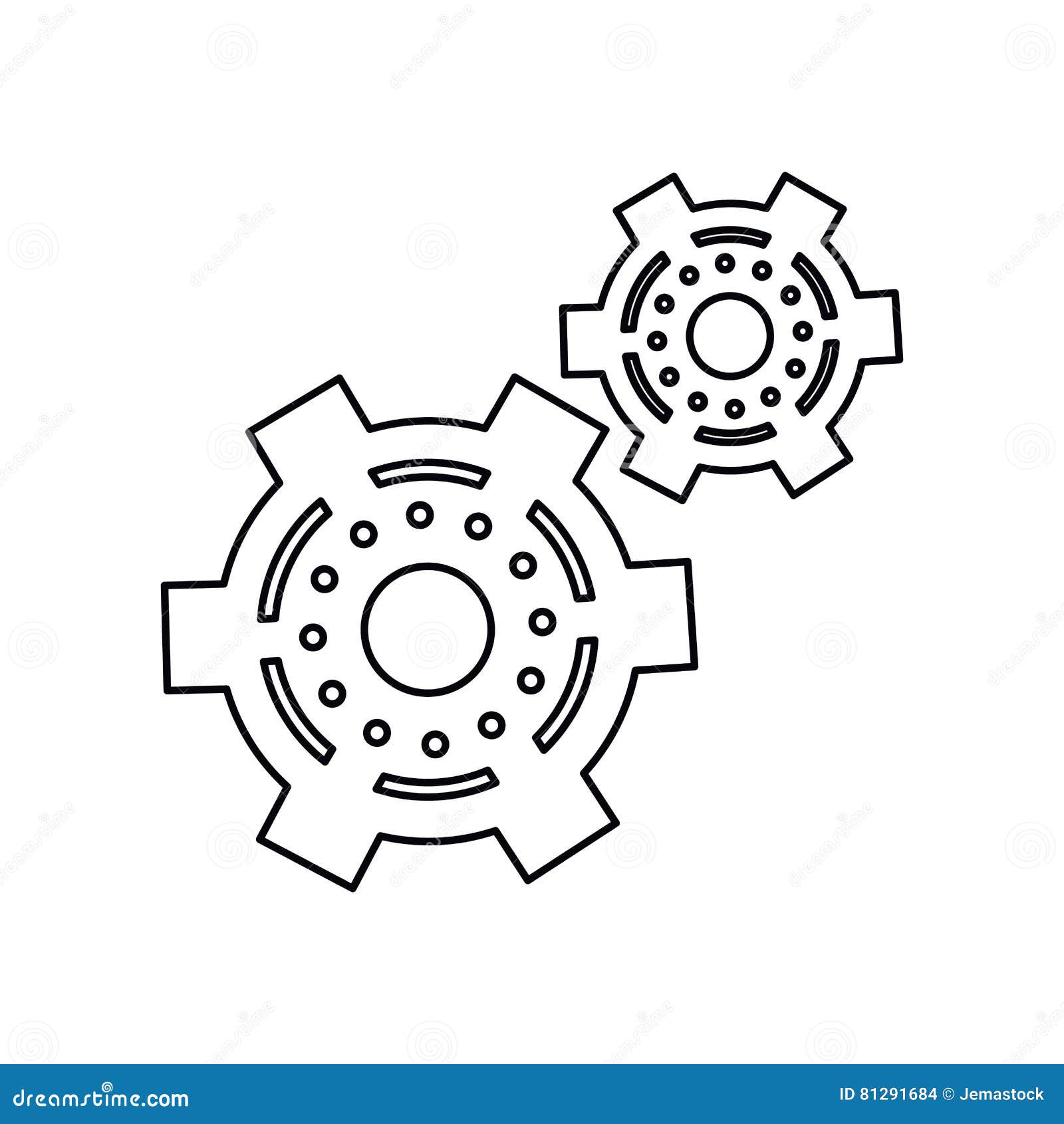Pictogram Two Gear Wheel Engine Cog Icon Stock Vector - Illustration of ...