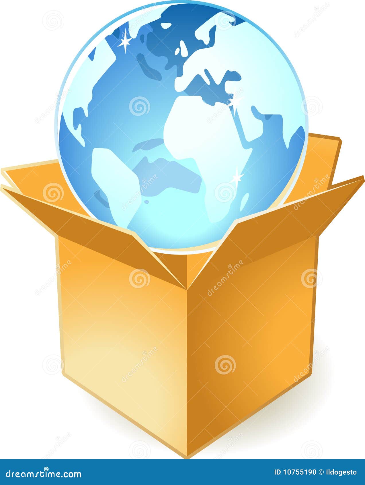 Pictogram van bol in doos vector illustratie. Illustration of voorwerp ...