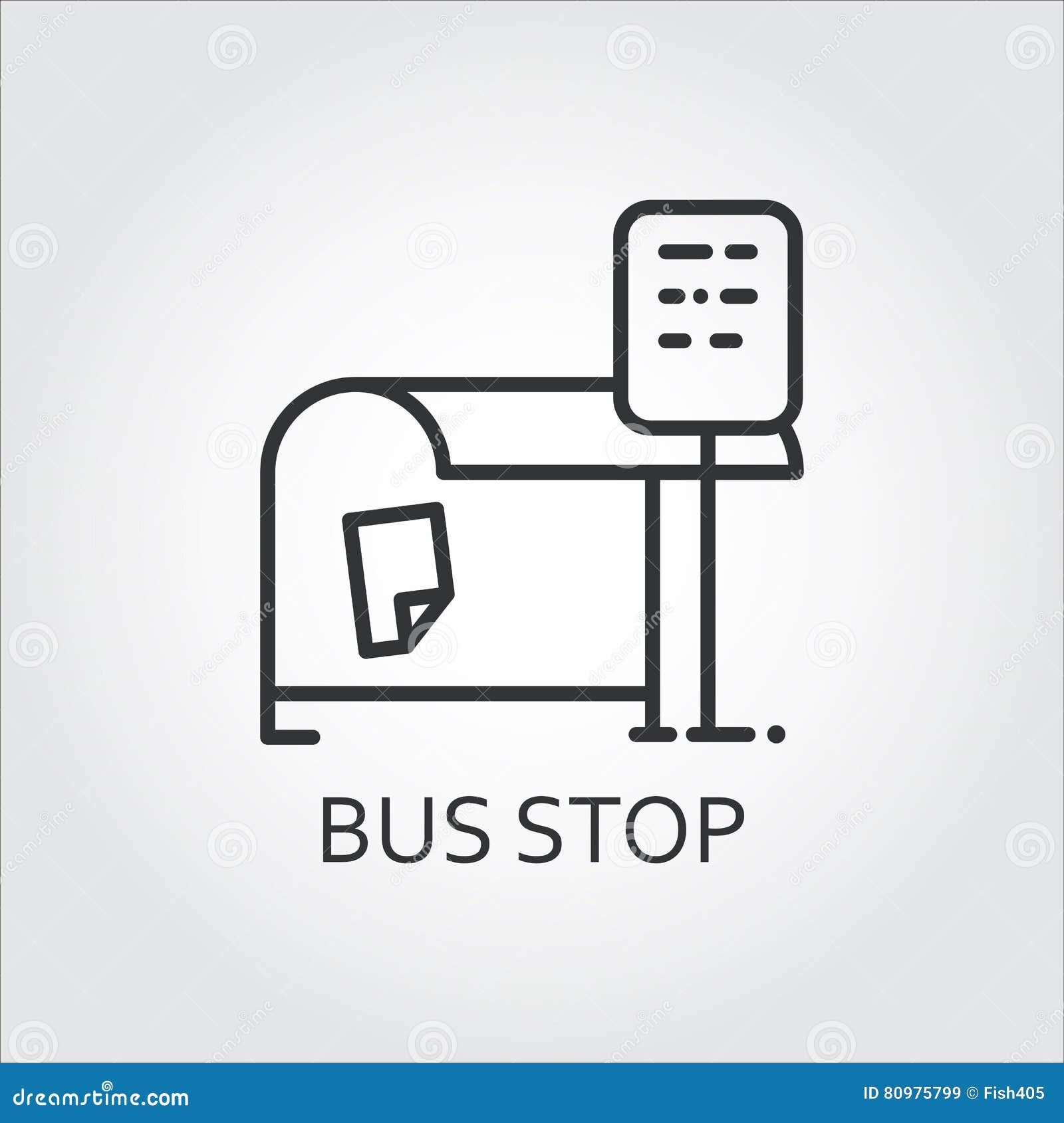 Pictogram Van Bushalte in Overzichtsvector Vector Illustratie ...