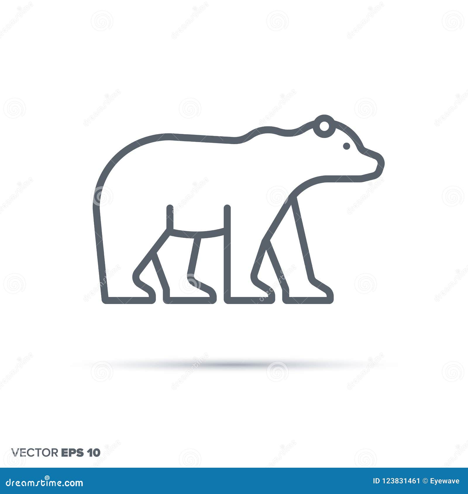 Pictogram Van De Ijsbeer Het Vectorlijn Vector Illustratie ...