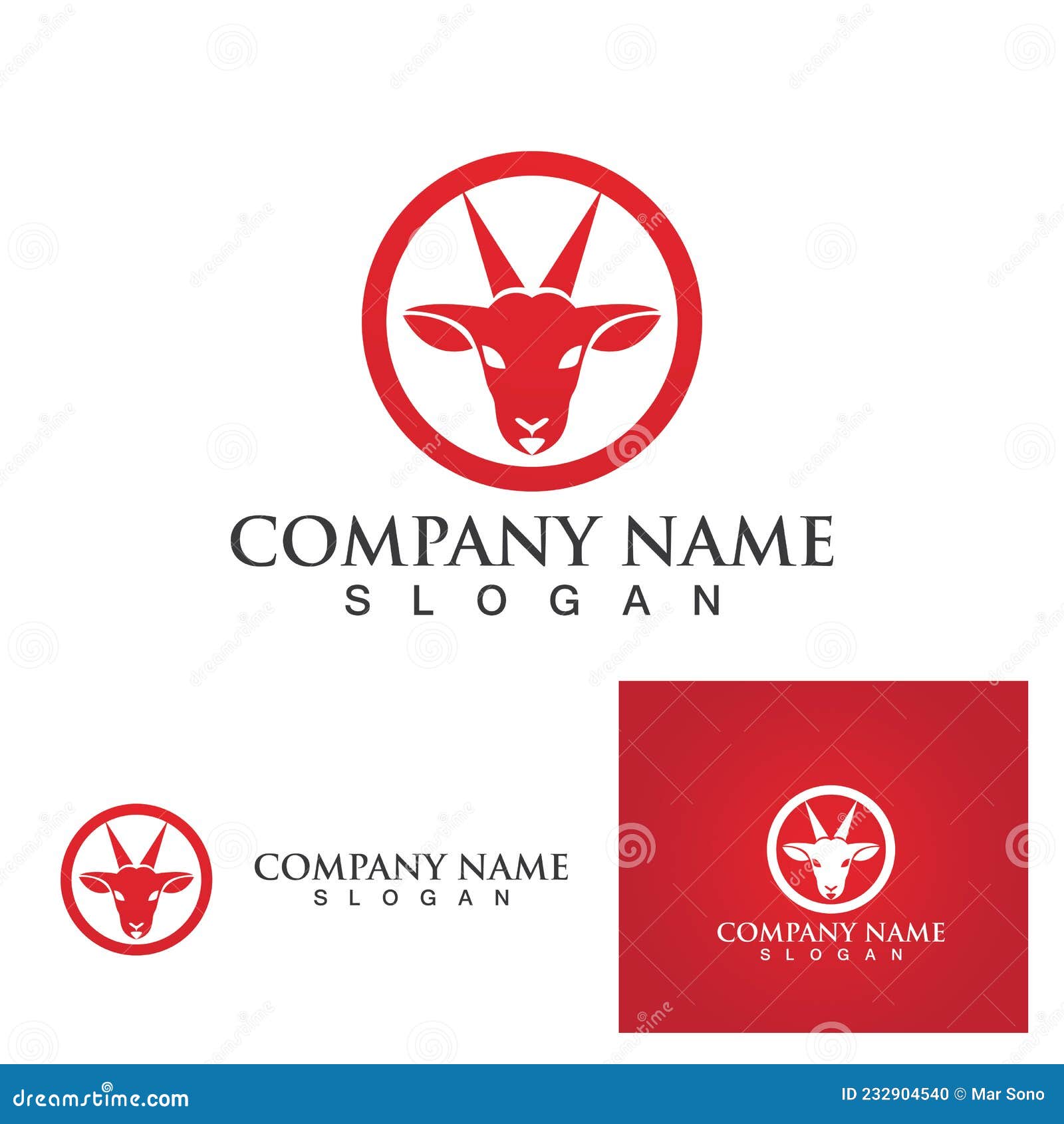 Pictogram Van Het Geitenkop Van Het Logo Van De Geitenkop Vector ...