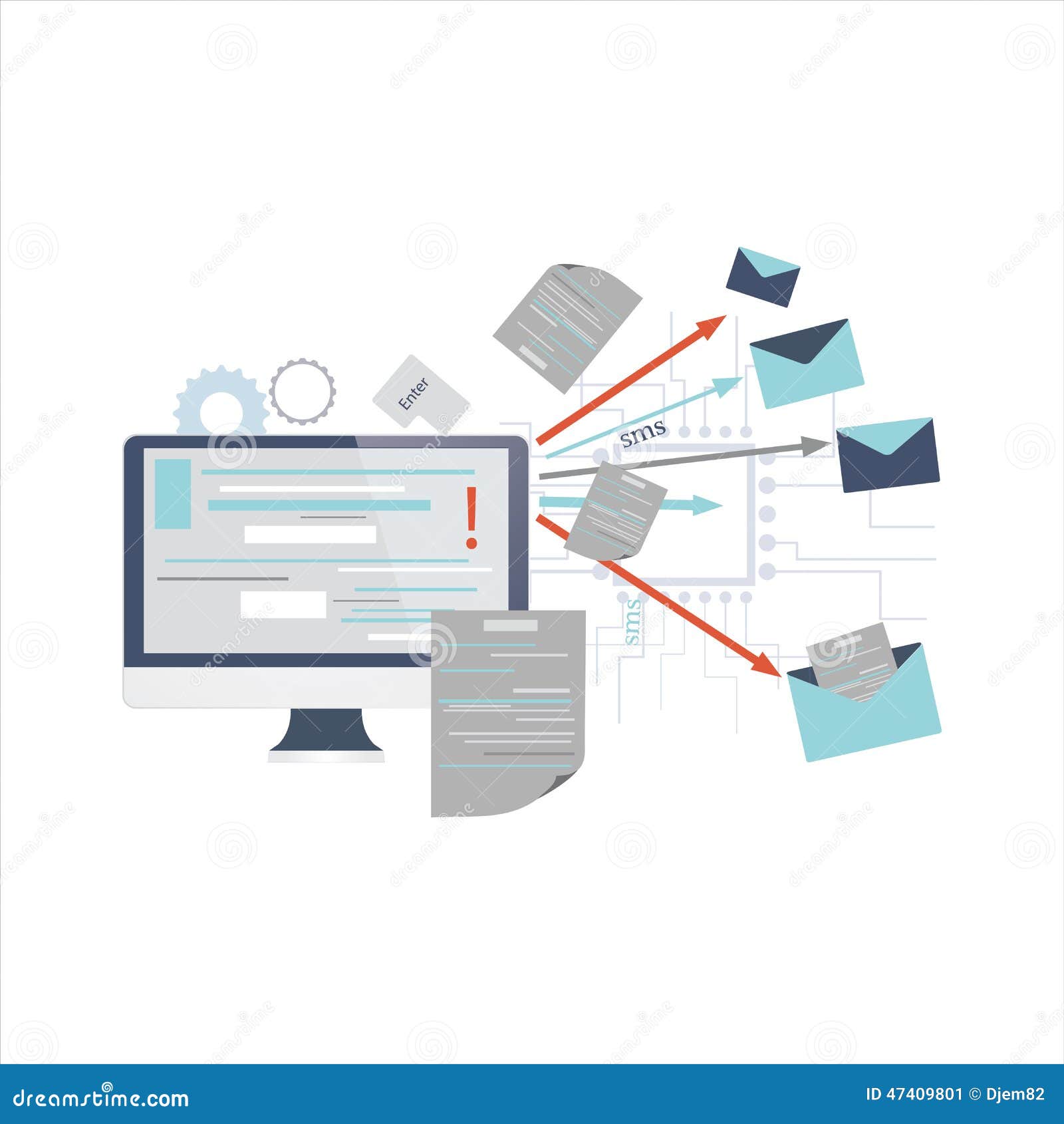 Pictogram Van Het Verzenden Van Post, E-mail, Spam Vector Illustratie ...