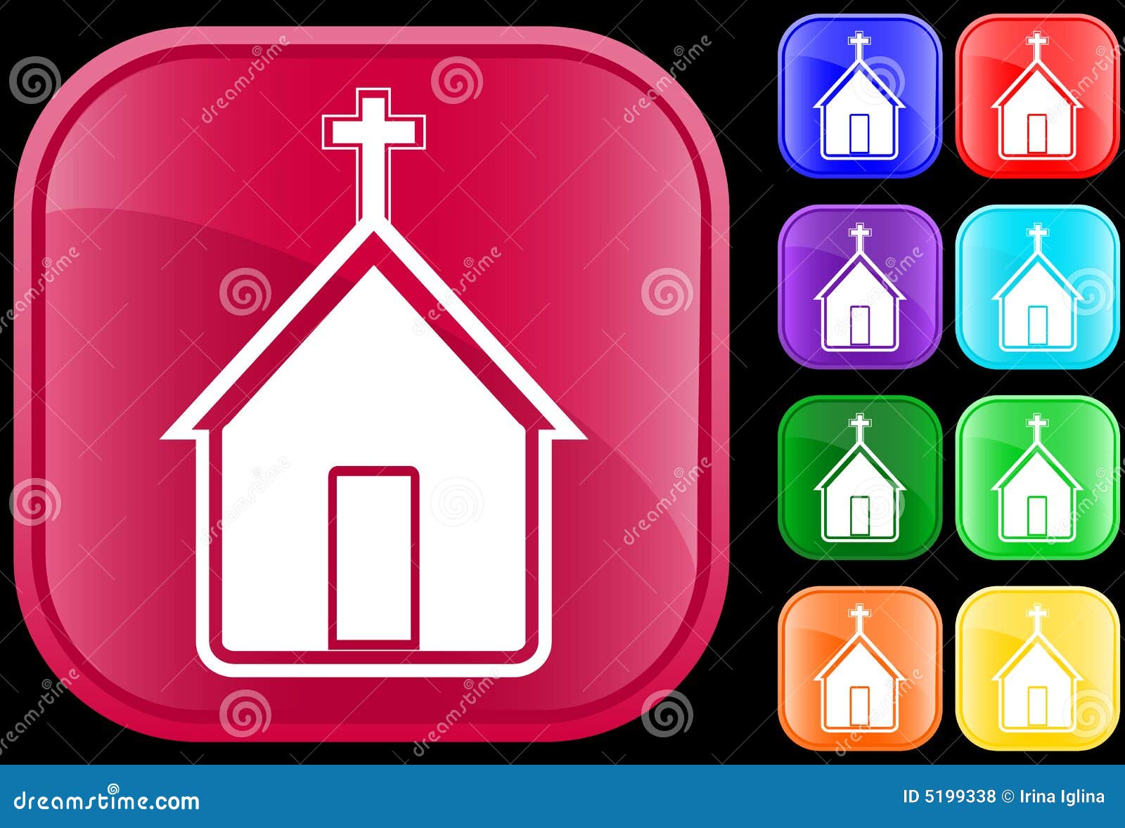 Pictogram van kerk vector illustratie. Illustration of knoop - 5199338