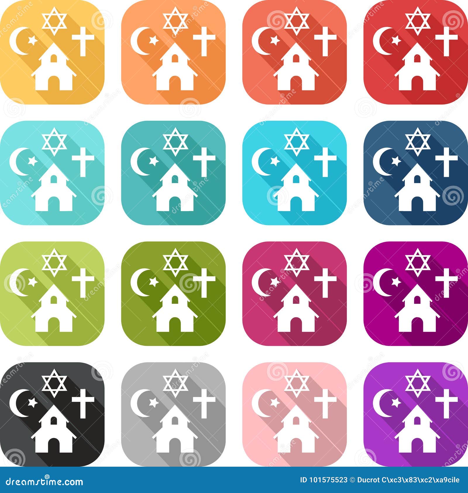 Pictogram Van Verschillende Godsdiensten Vector Illustratie ...