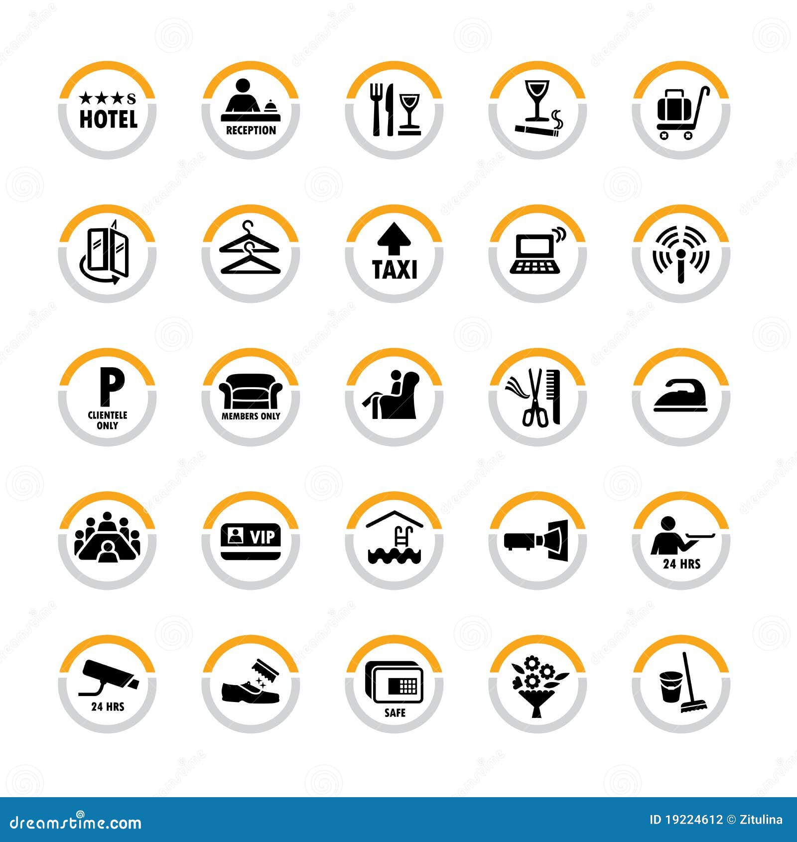 Pictogramas del hotel ilustración del vector. Ilustración de hotel ...