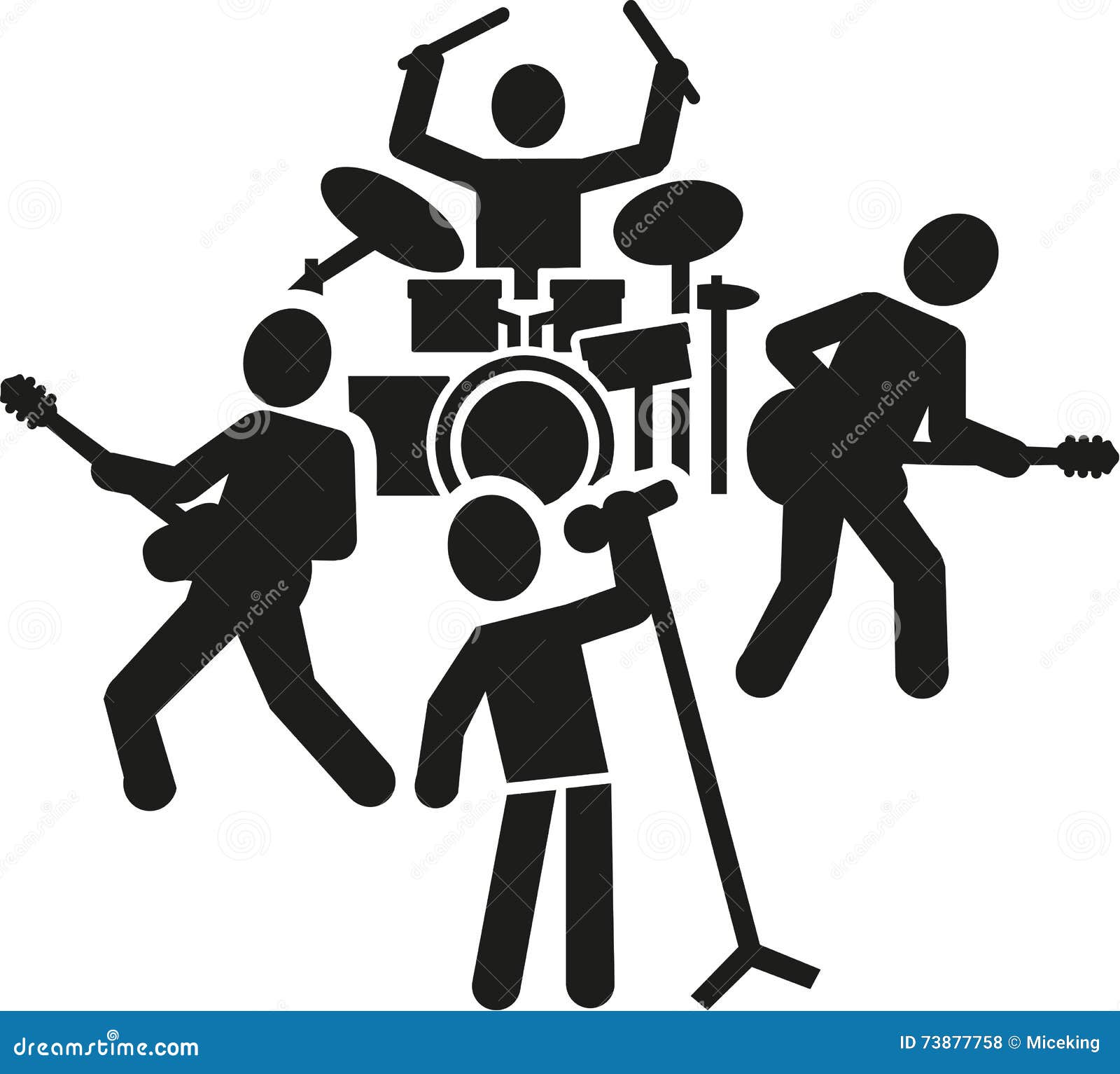 Pictogramme De Groupe De Rock Illustration de Vecteur - Illustration du ...