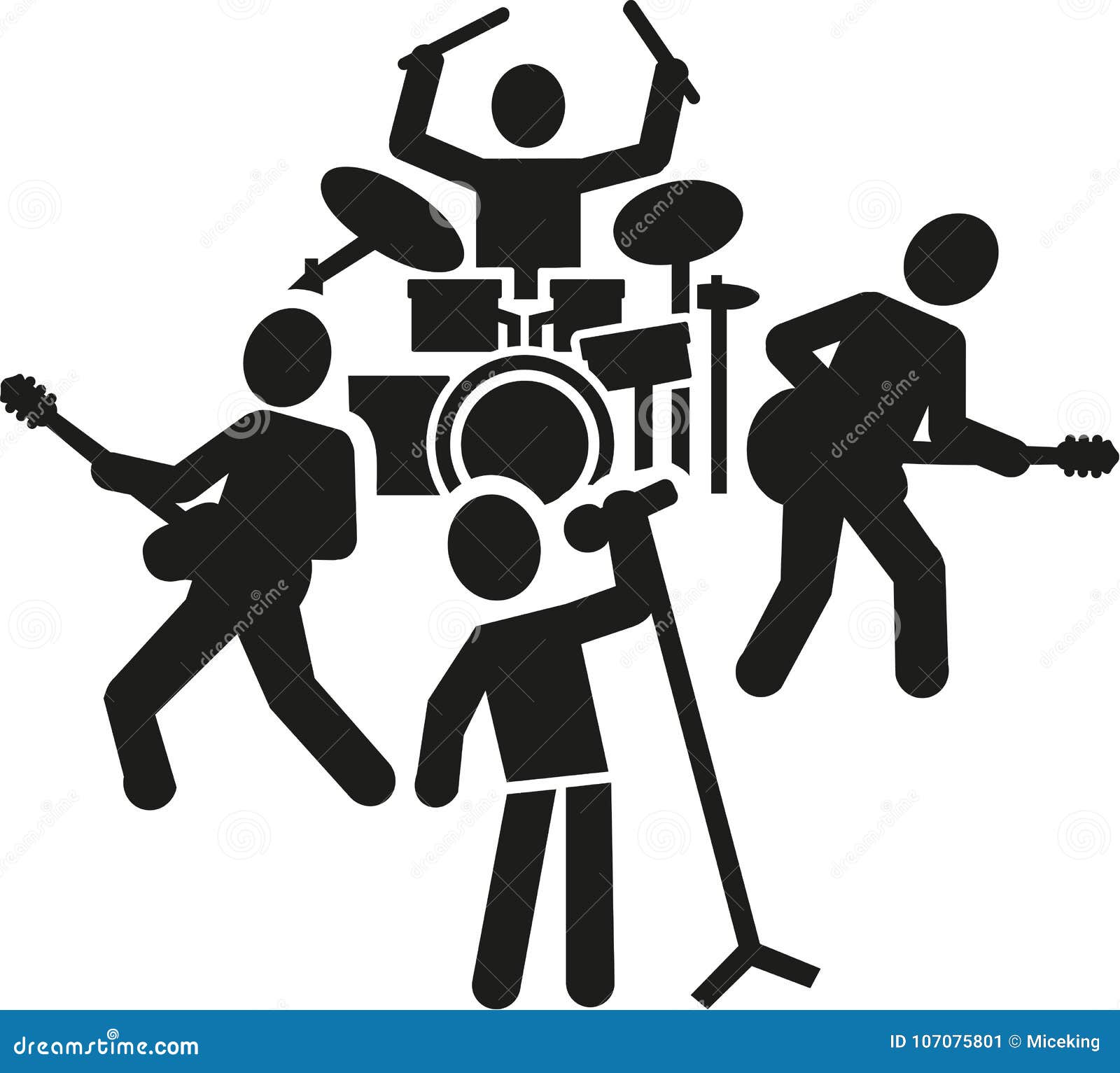 Pictogramme De Groupe De Rock Illustration de Vecteur - Illustration du ...