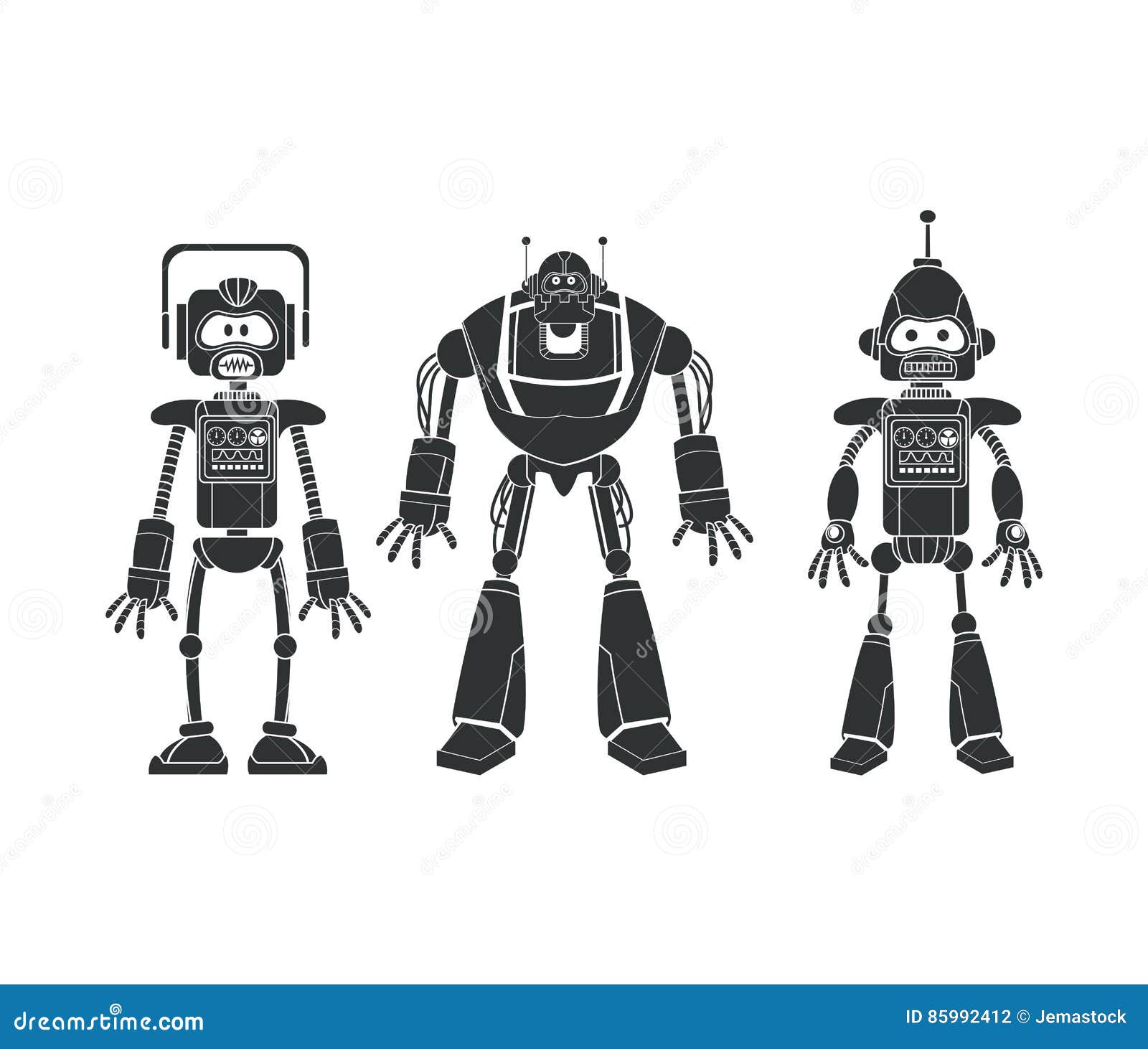 Pictogramme De Machine De Collection De Robots Illustration de Vecteur ...