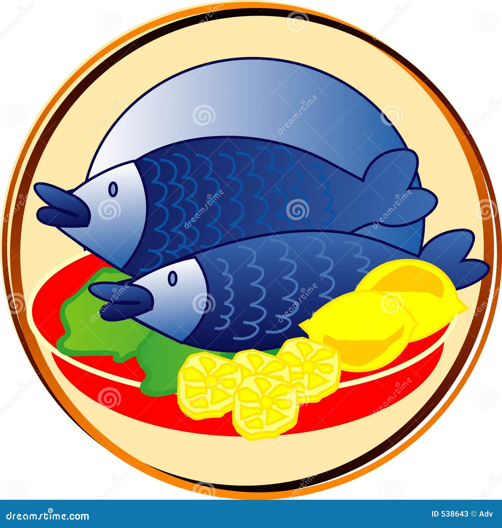 Pictogramme - poissons illustration stock. Illustration du cercle - 538643