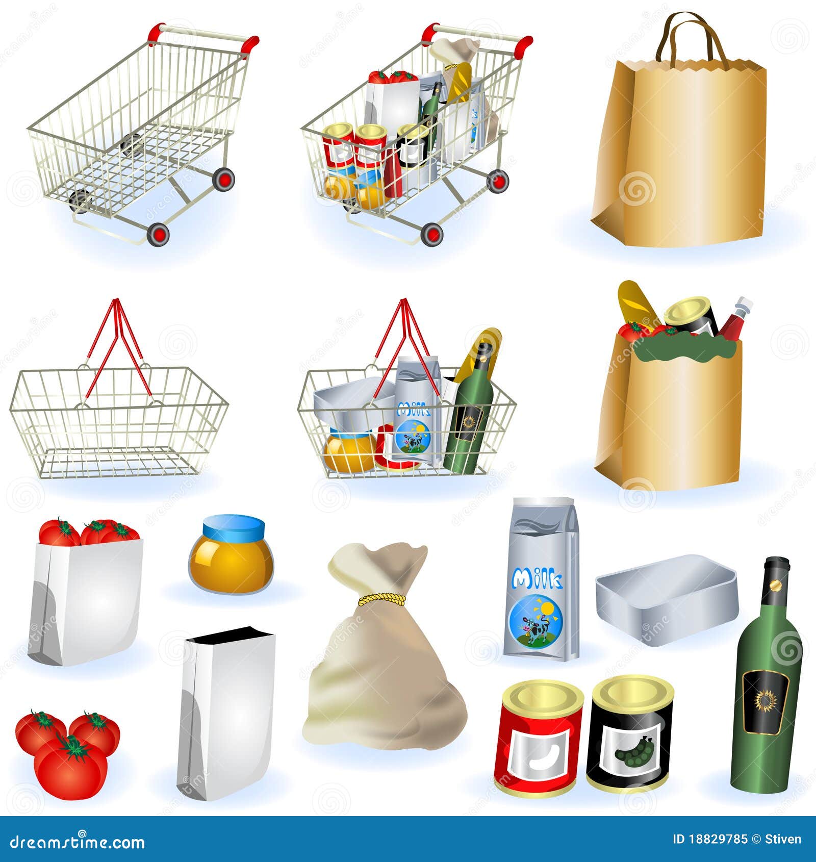 Pictogrammen 1 Van De Supermarkt Vector Illustratie - Illustration of ...