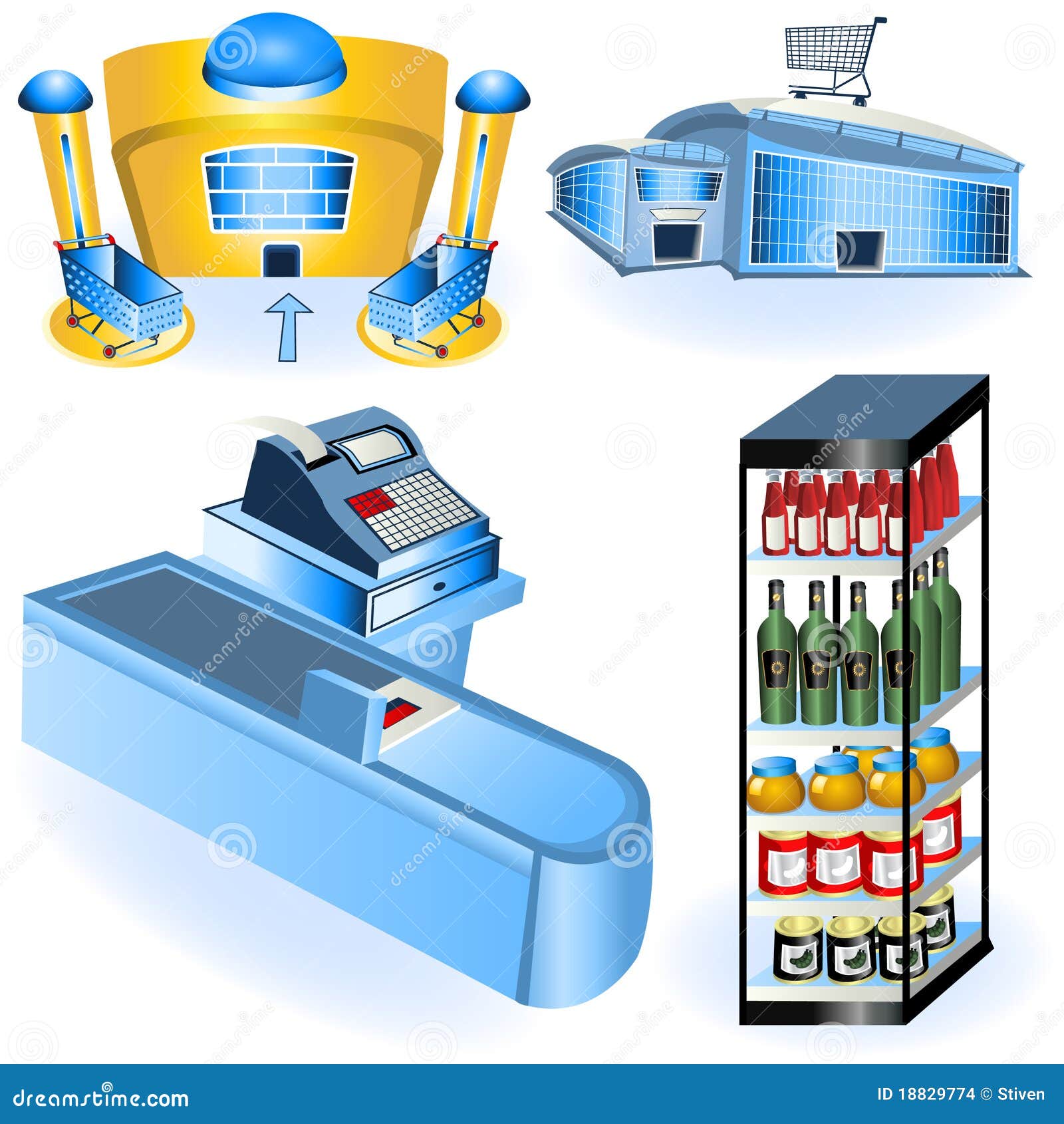 Pictogrammen 2 Van De Supermarkt Vector Illustratie - Illustration of ...