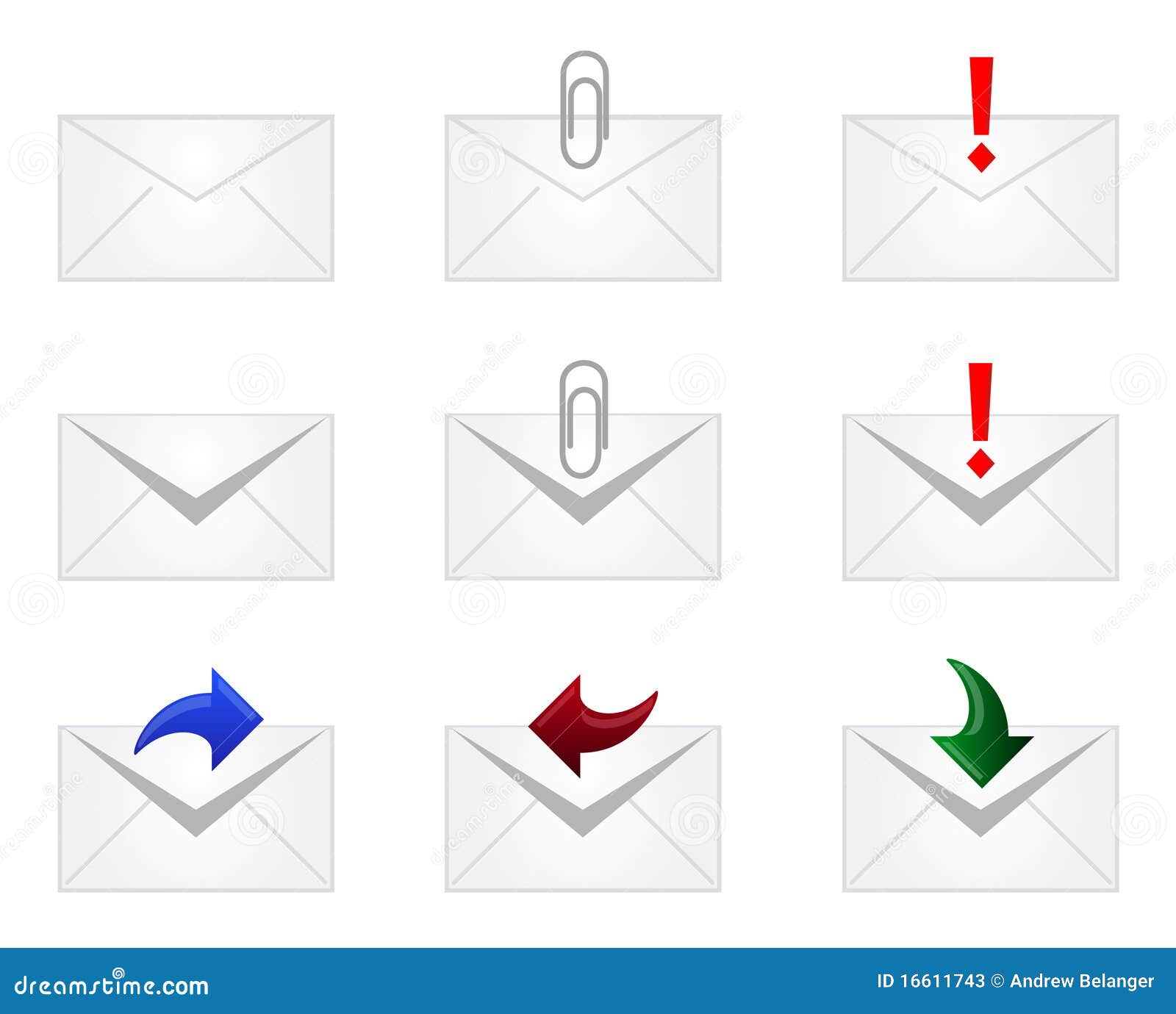Pictogrammen De E-mail Van De Envelop Vector Illustratie - Illustration ...