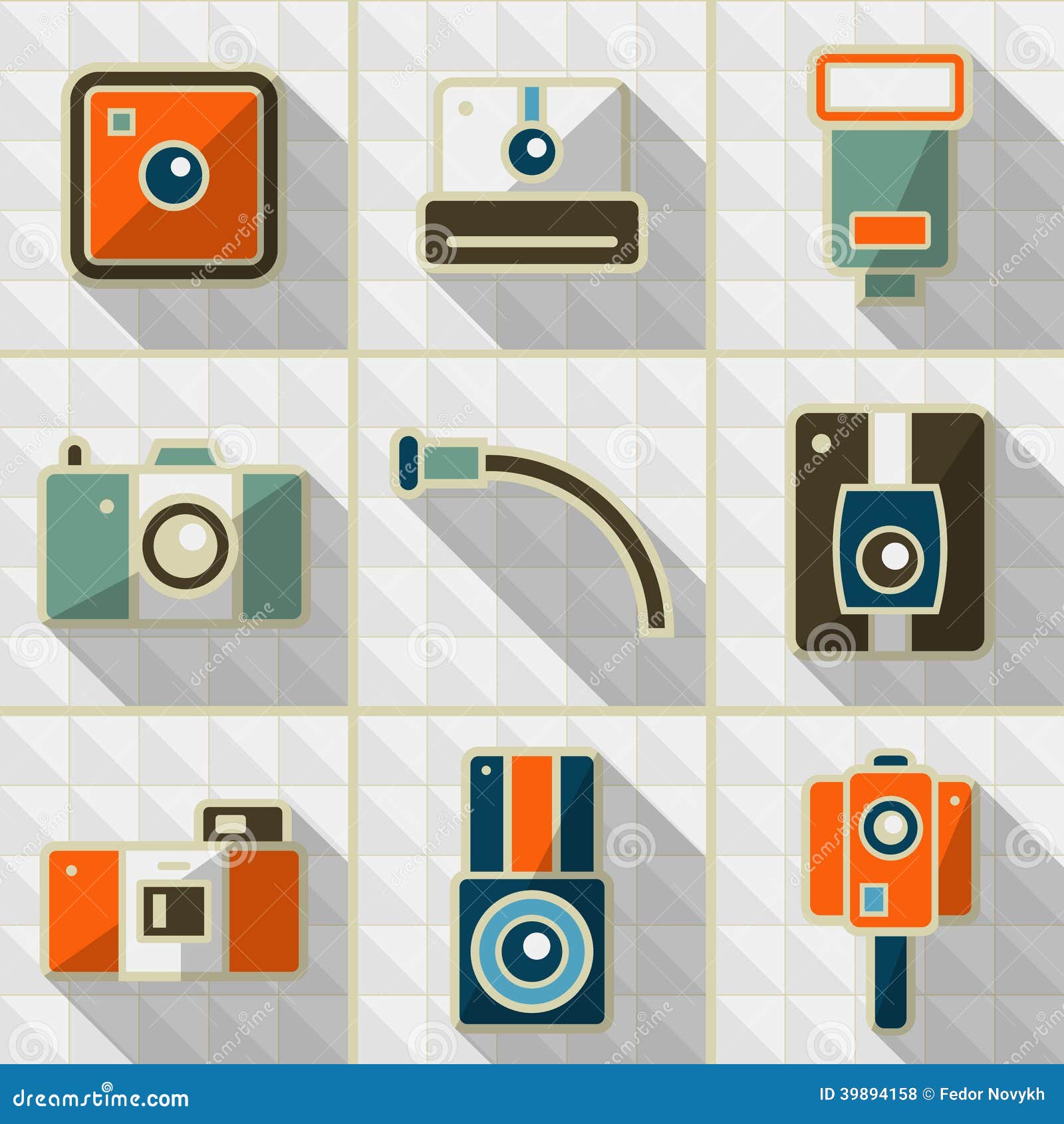Pictogrammen retro camera vector illustratie. Illustration of flits ...