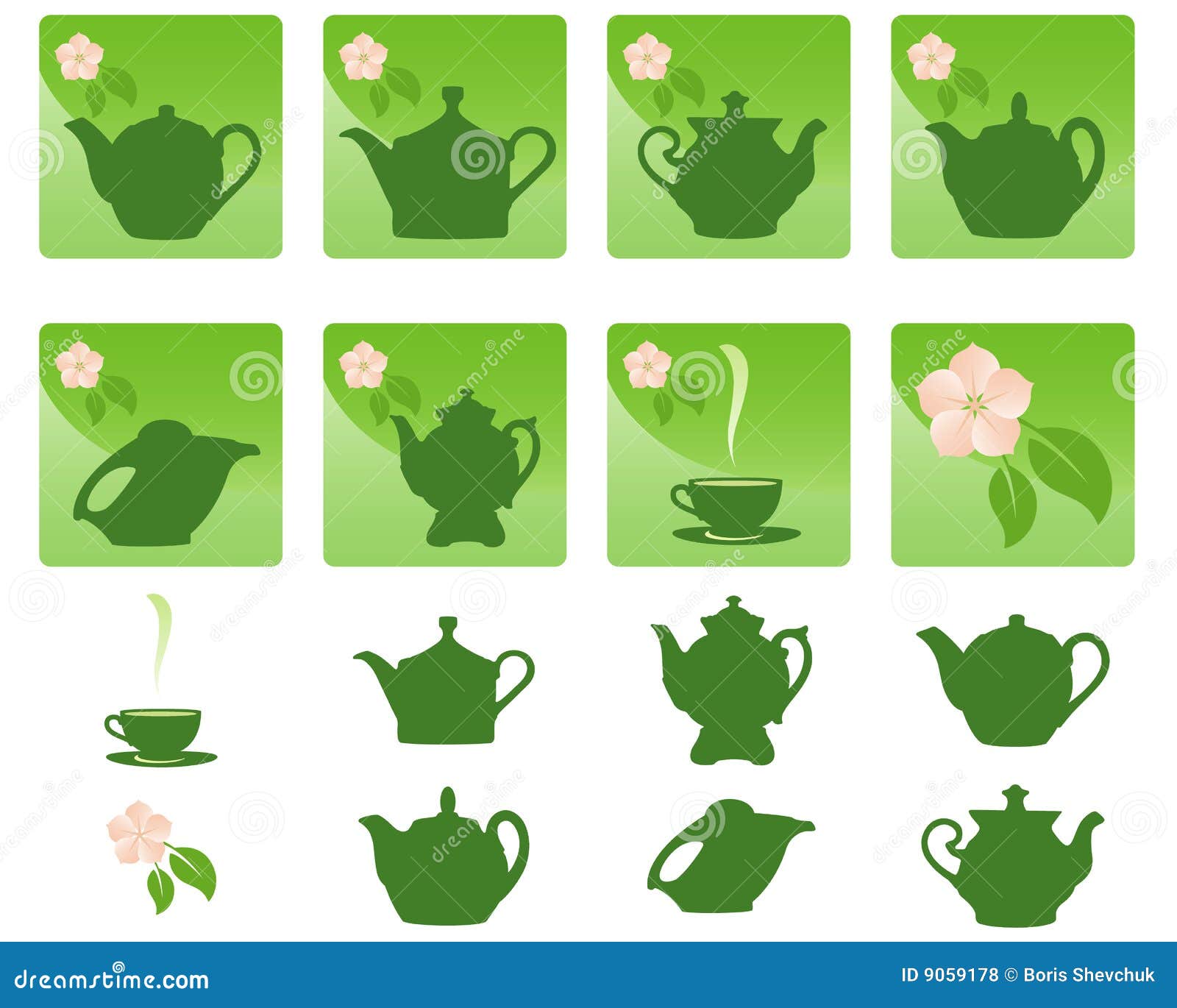 Pictogrammen. Thee. vector illustratie. Illustration of achtergrond ...