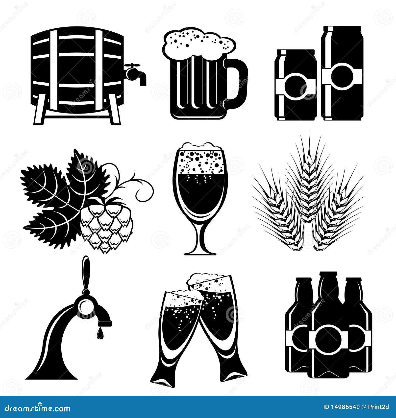 Pictogrammen van bier vector illustratie. Illustration of pictogrammen ...