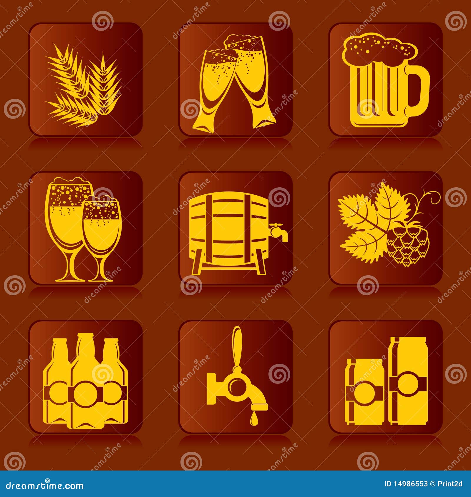 Pictogrammen van bier vector illustratie. Illustration of reeks - 14986553