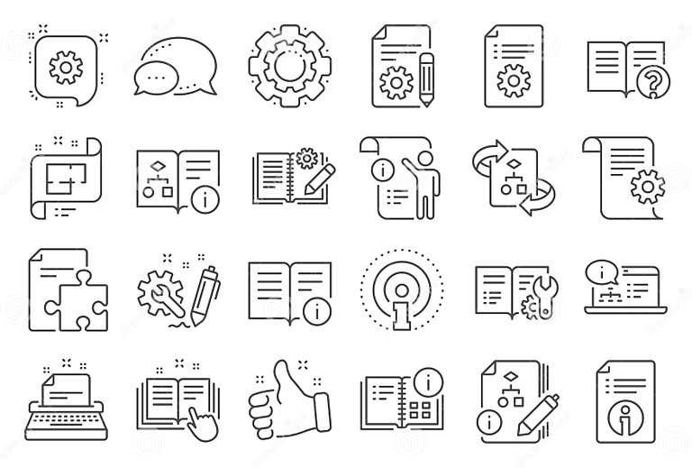 Pictogrammen Van De Technische Documentatielijn Instructie, Plan En ...