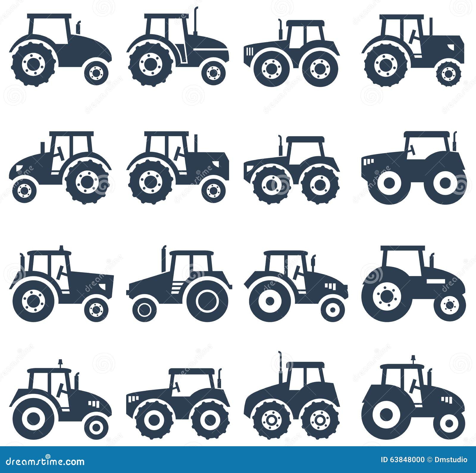 Pictogrammen Van Een Tractor Vector Illustratie - Illustration of ...