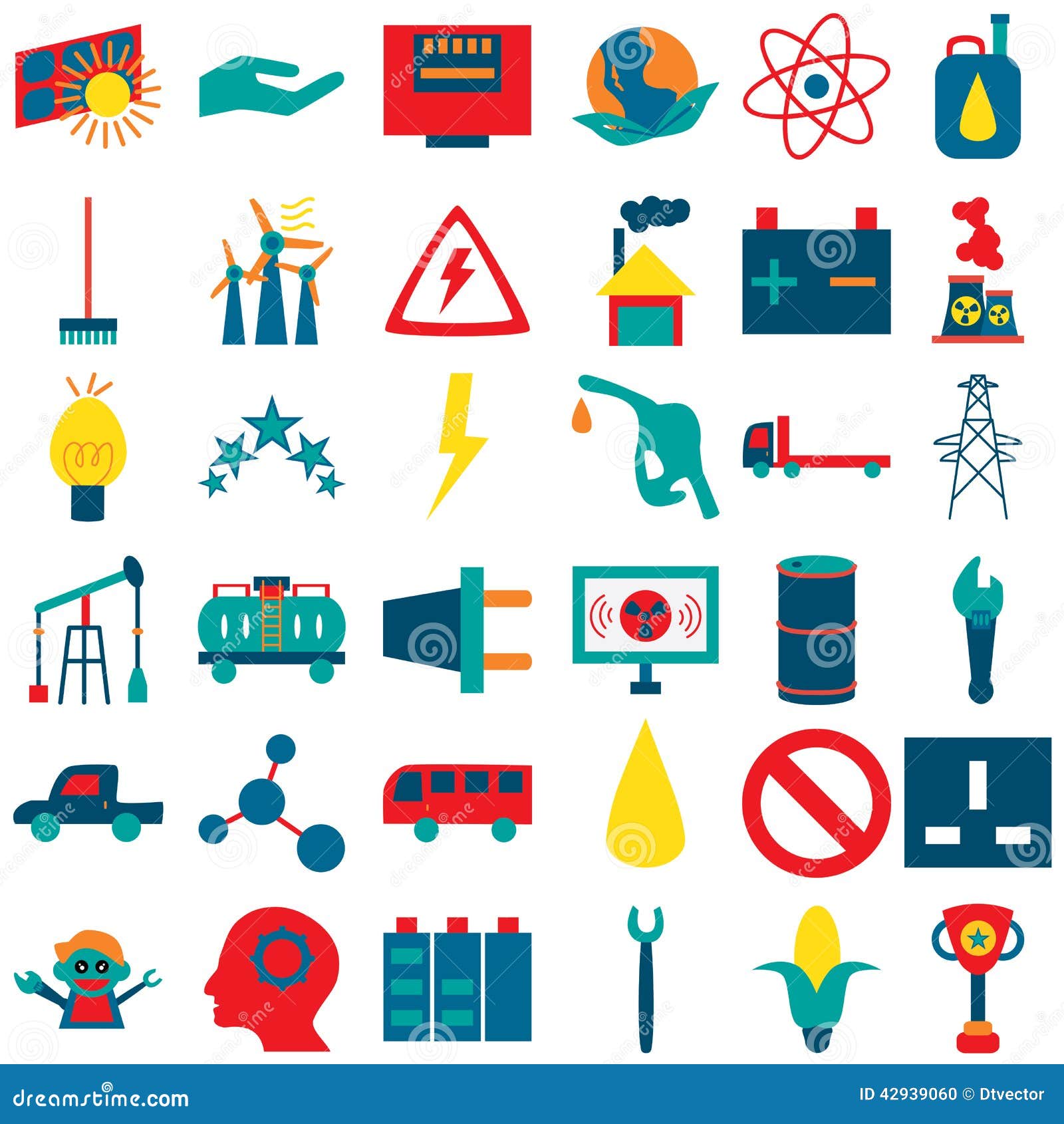 Pictogrammen 1 Van Het Energieidee Vector Illustratie - Illustration of ...