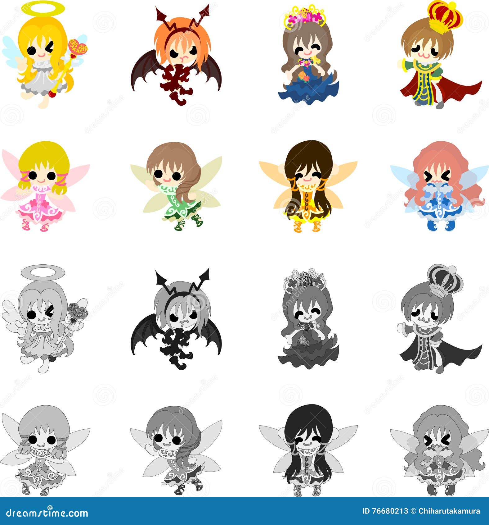 Pictogrammen Van Leuke Sprookjes Vector Illustratie - Illustration of ...