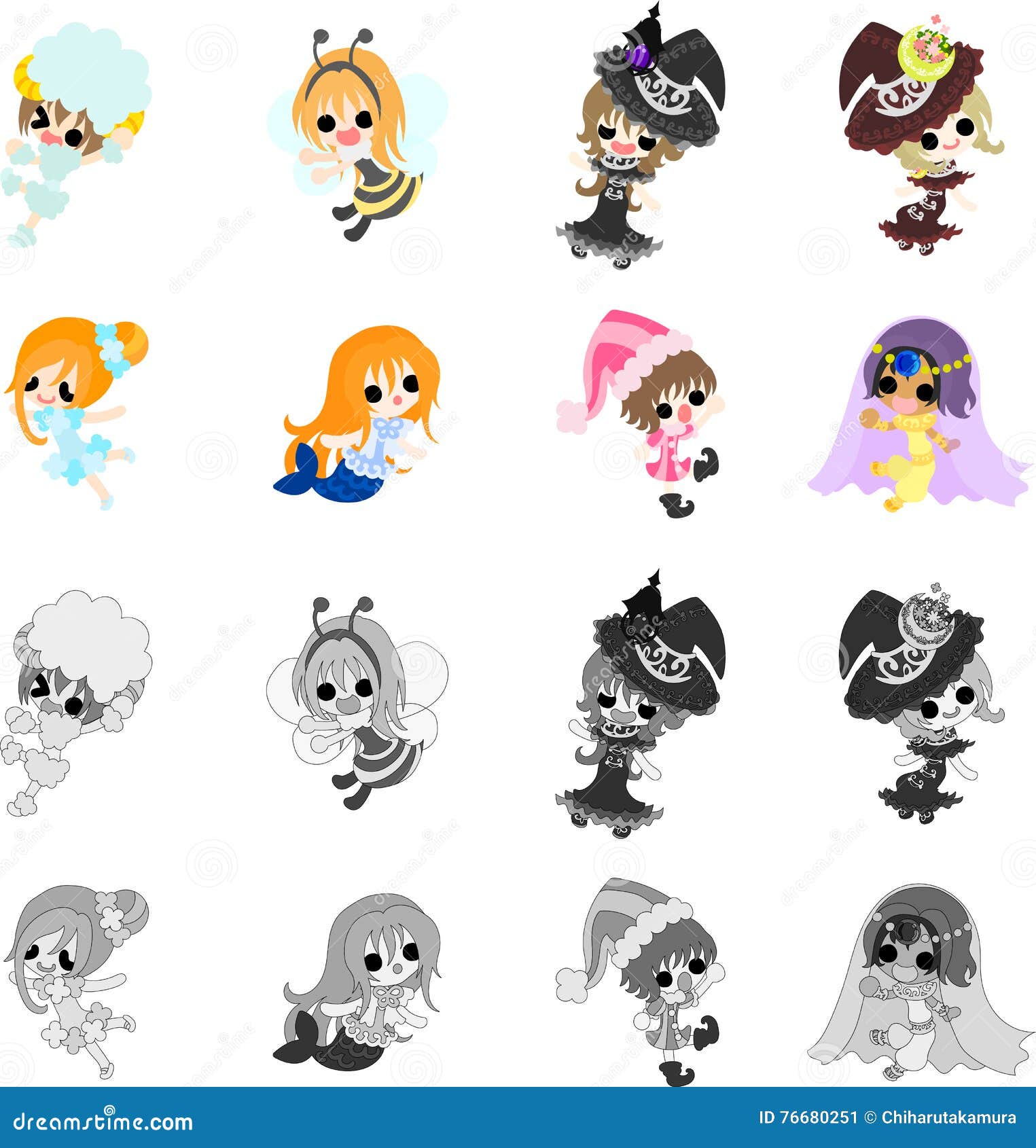 Pictogrammen Van Leuke Sprookjes Vector Illustratie - Illustration of ...